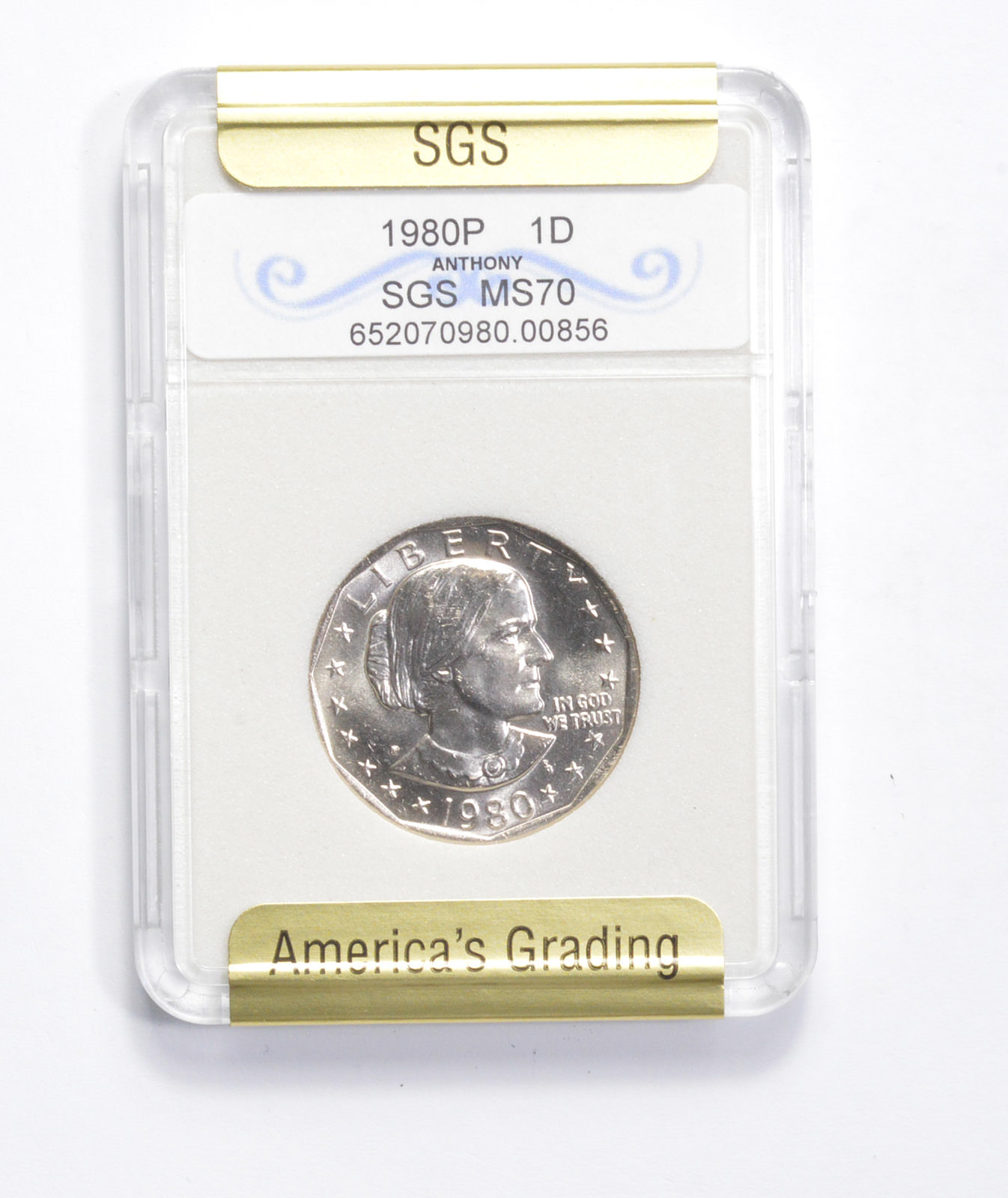 MS70 1980-P Susan B. Anthony Dollar - Graded SGS | Property Room