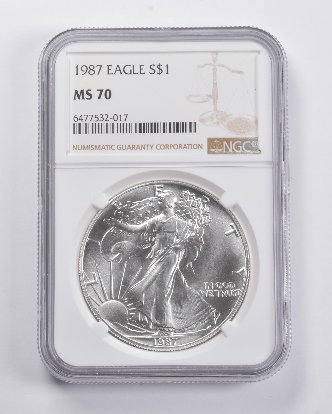 MS70 1987 American Silver Eagle NGC | Property Room