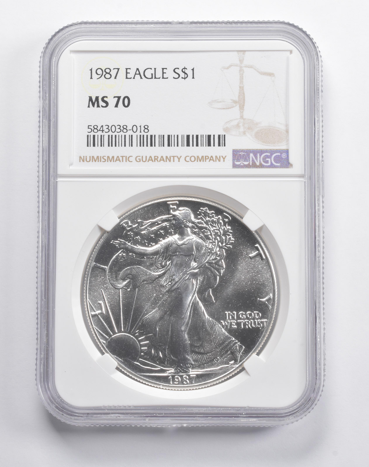 MS70 1987 American Silver Eagle NGC | Property Room