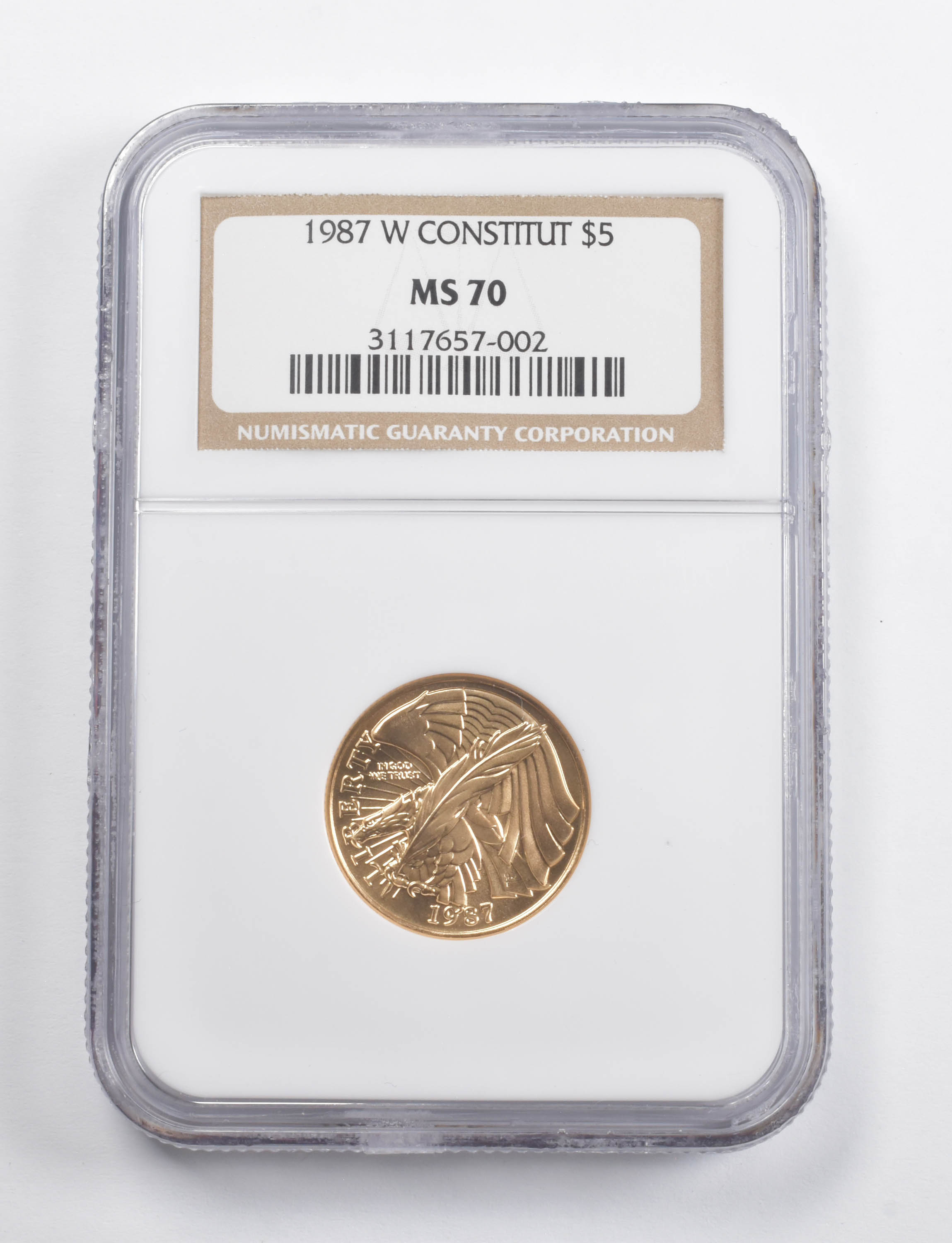 MS70 1987-W $5 Constitution Commemorative Gold Coin NGC | Property Room