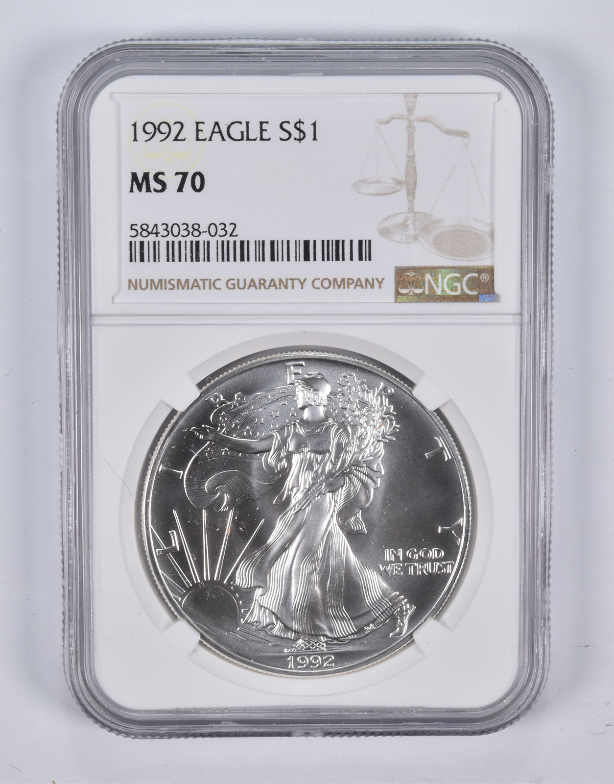 MS70 1992 American Silver Eagle NGC | Property Room