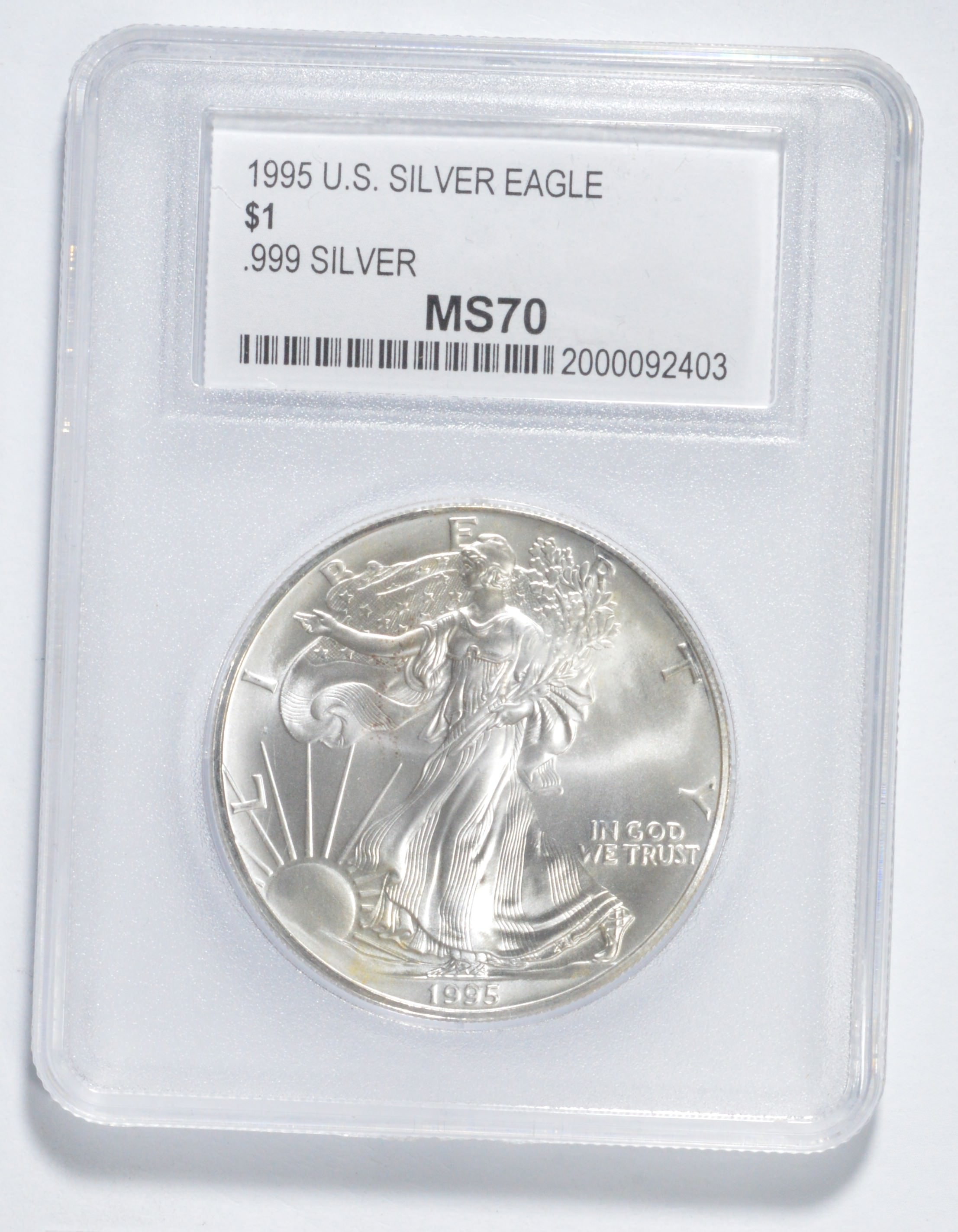 MS70 1995 American Silver Eagle - .999 Fine Silver - Graded PCC ...