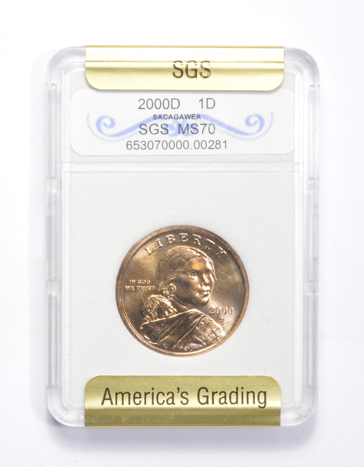 MS70 2000-D Sacagawea Dollar - Graded SGS | Property Room