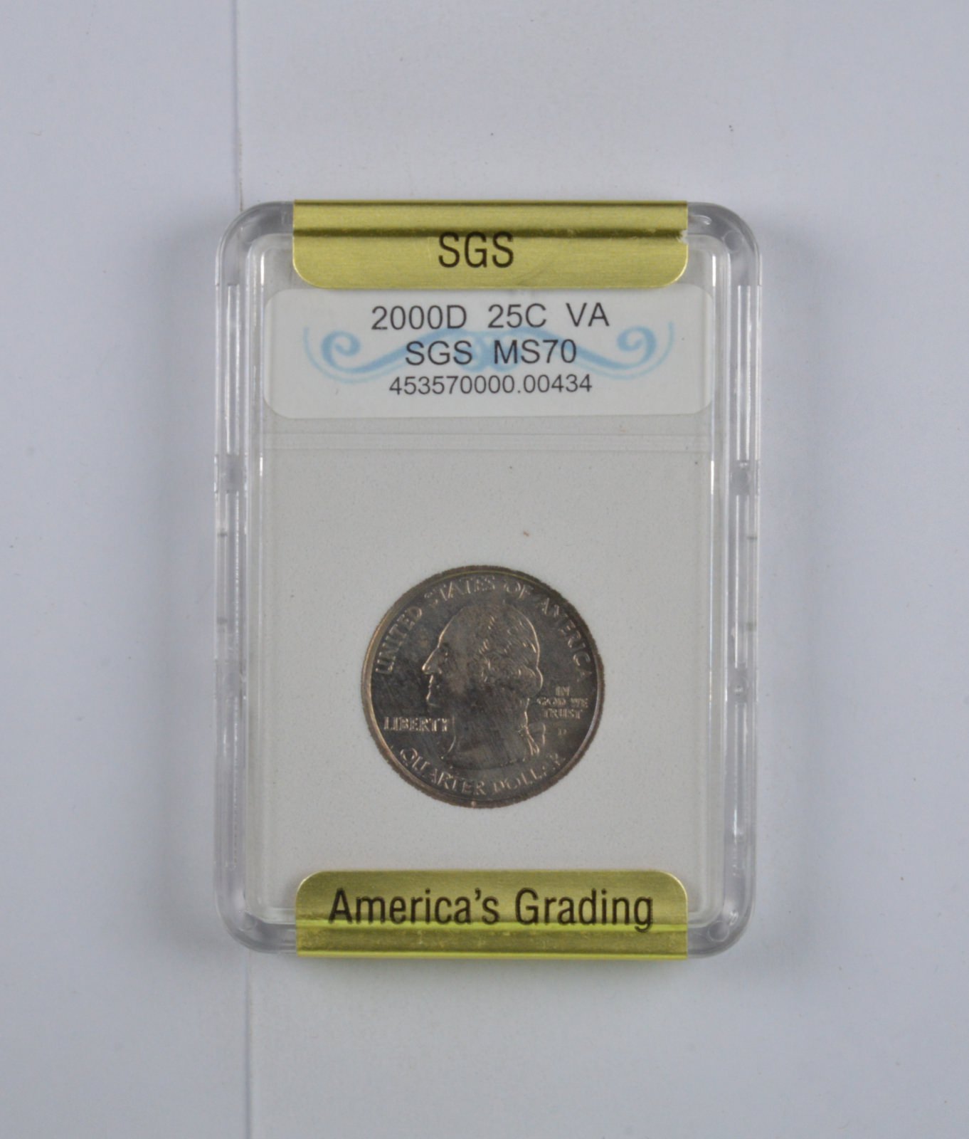 MS70 2000-D Virginia State Quarter - Slabbed | Property Room