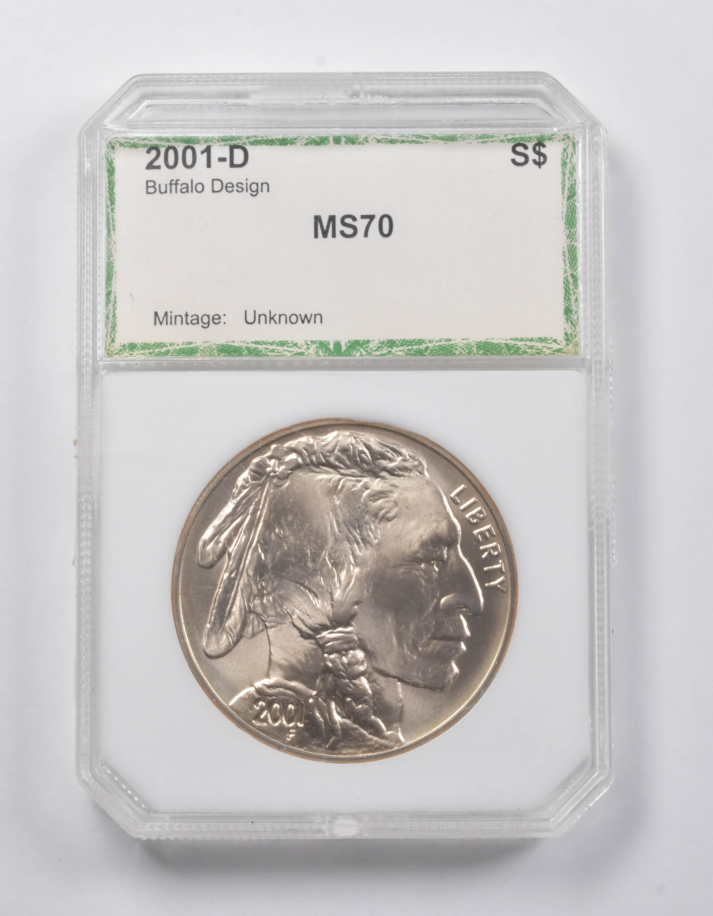 MS70 2001-D American Buffalo Commemorative Silver Dollar PCI | Property ...