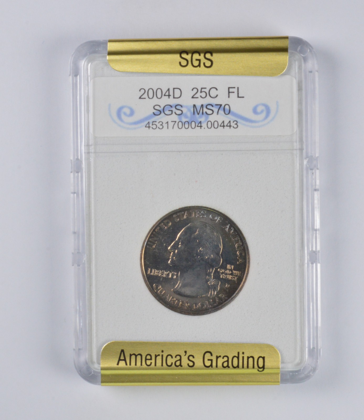 MS70 2004-D Florida State Quarter - Slabbed | Property Room