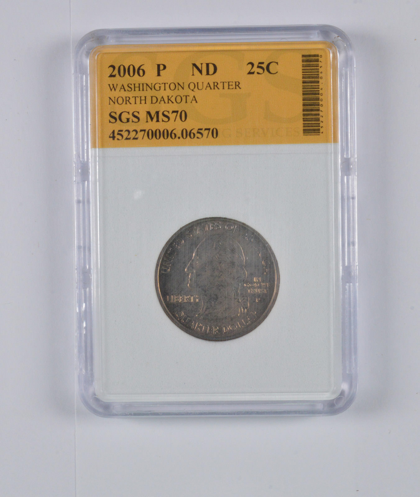 MS70 2006-P North Dakota State Quarter - Slabbed | Property Room