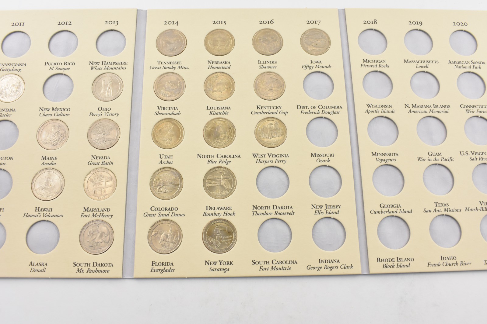 National Parks 2010-2017 Washington Quarter Collection Set - Mostly ...