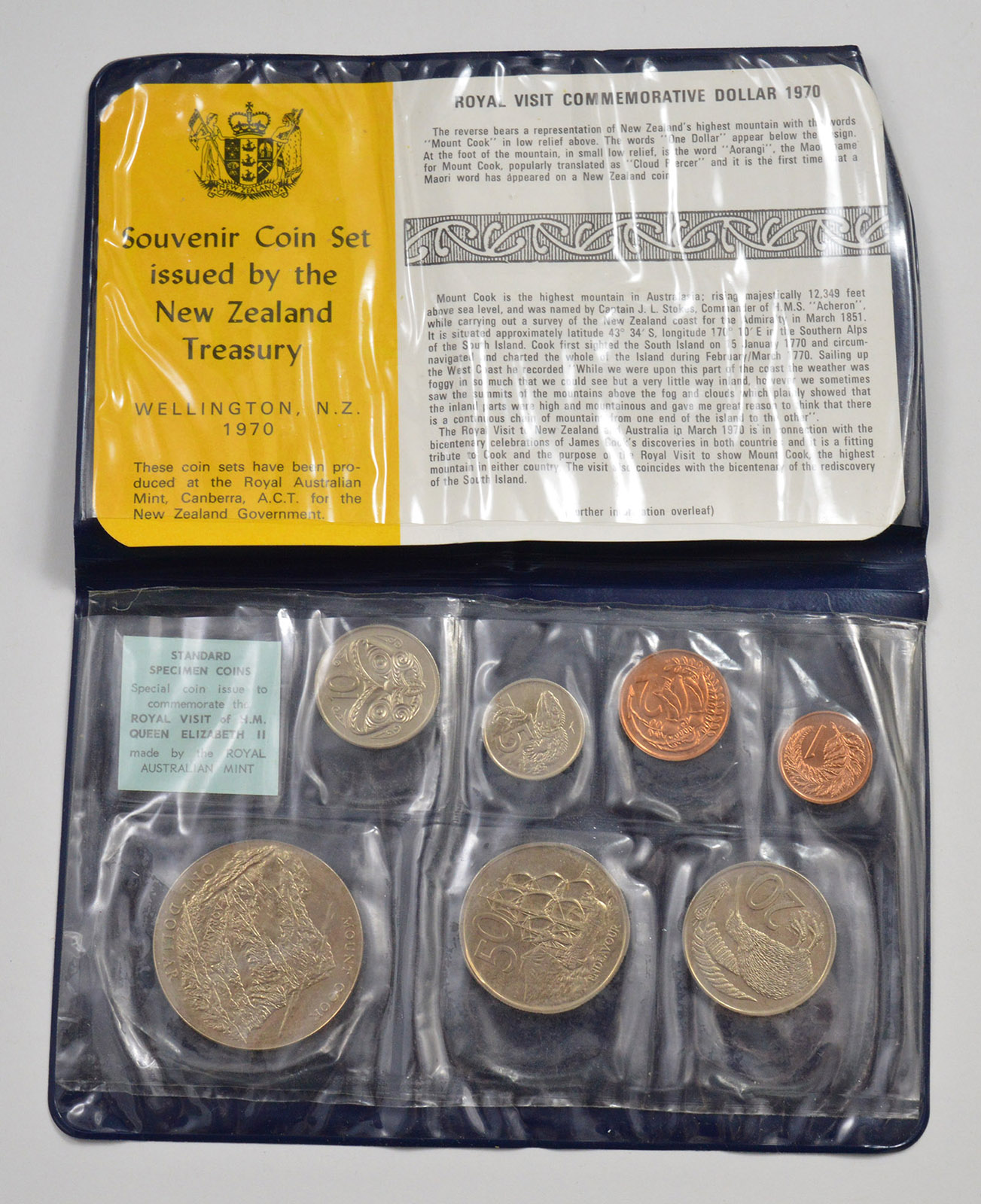 Nice! - 1970 New Zealand Standard Specimen Set 7 Coins World Coin Set ...