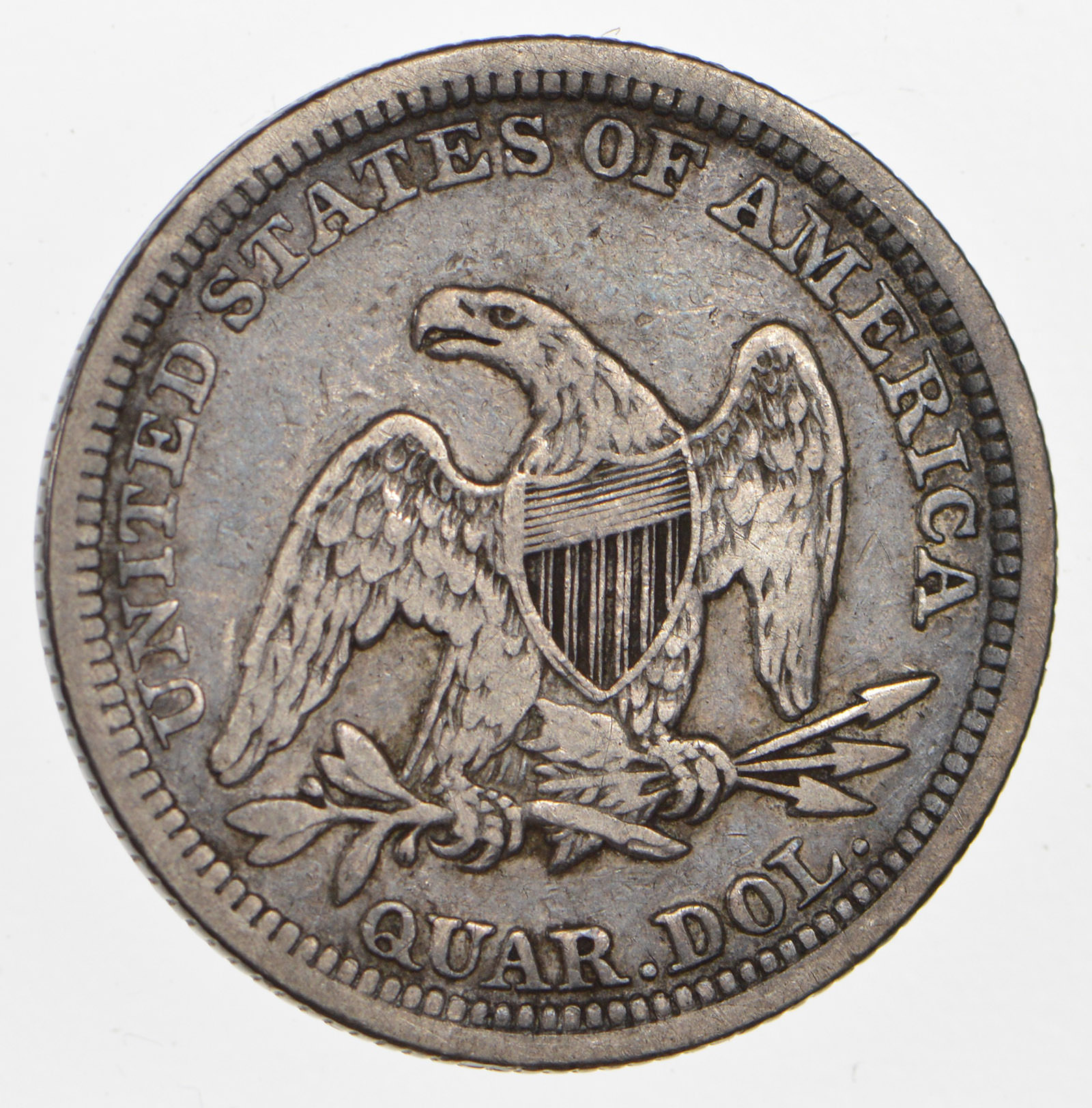 No Reserve - 1858 Seated Liberty Quarter - Circulated | Property Room