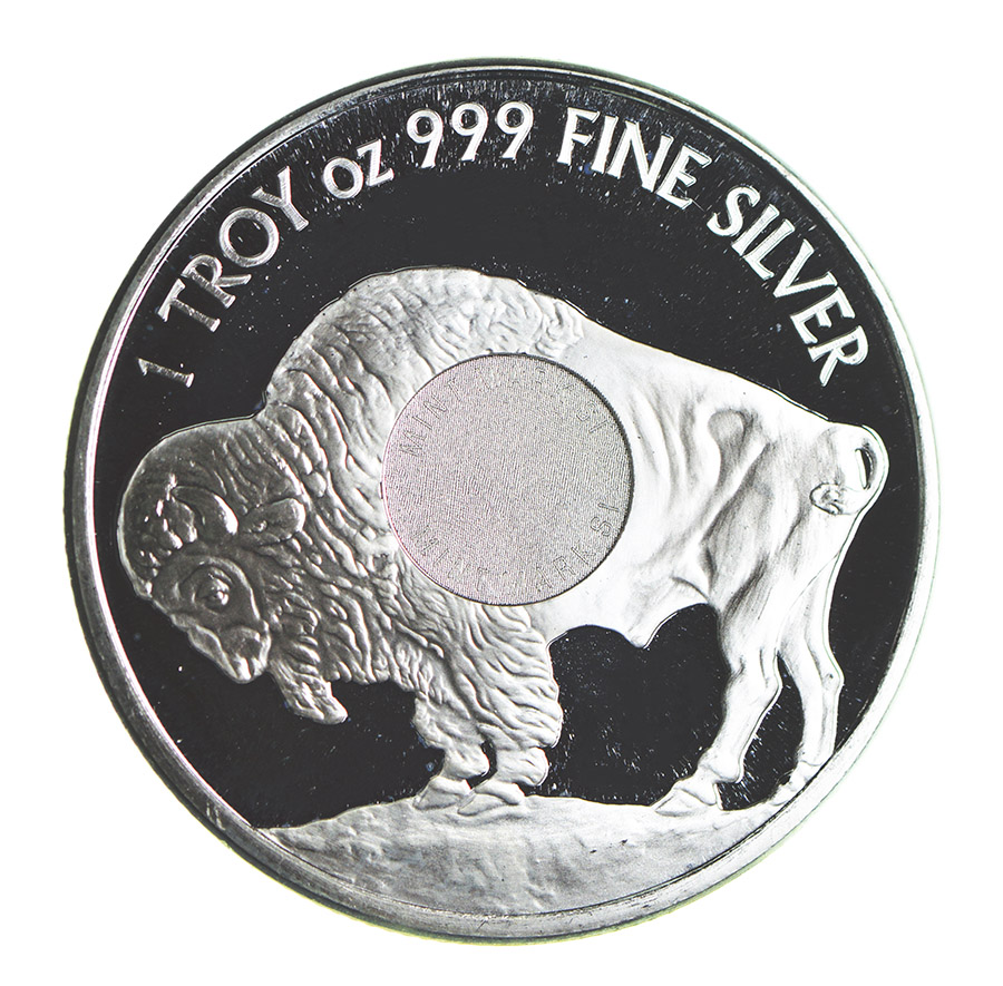 One Troy Oz. .999 Sunshine Minting Pure Silver Round - Buffalo Nickel ...