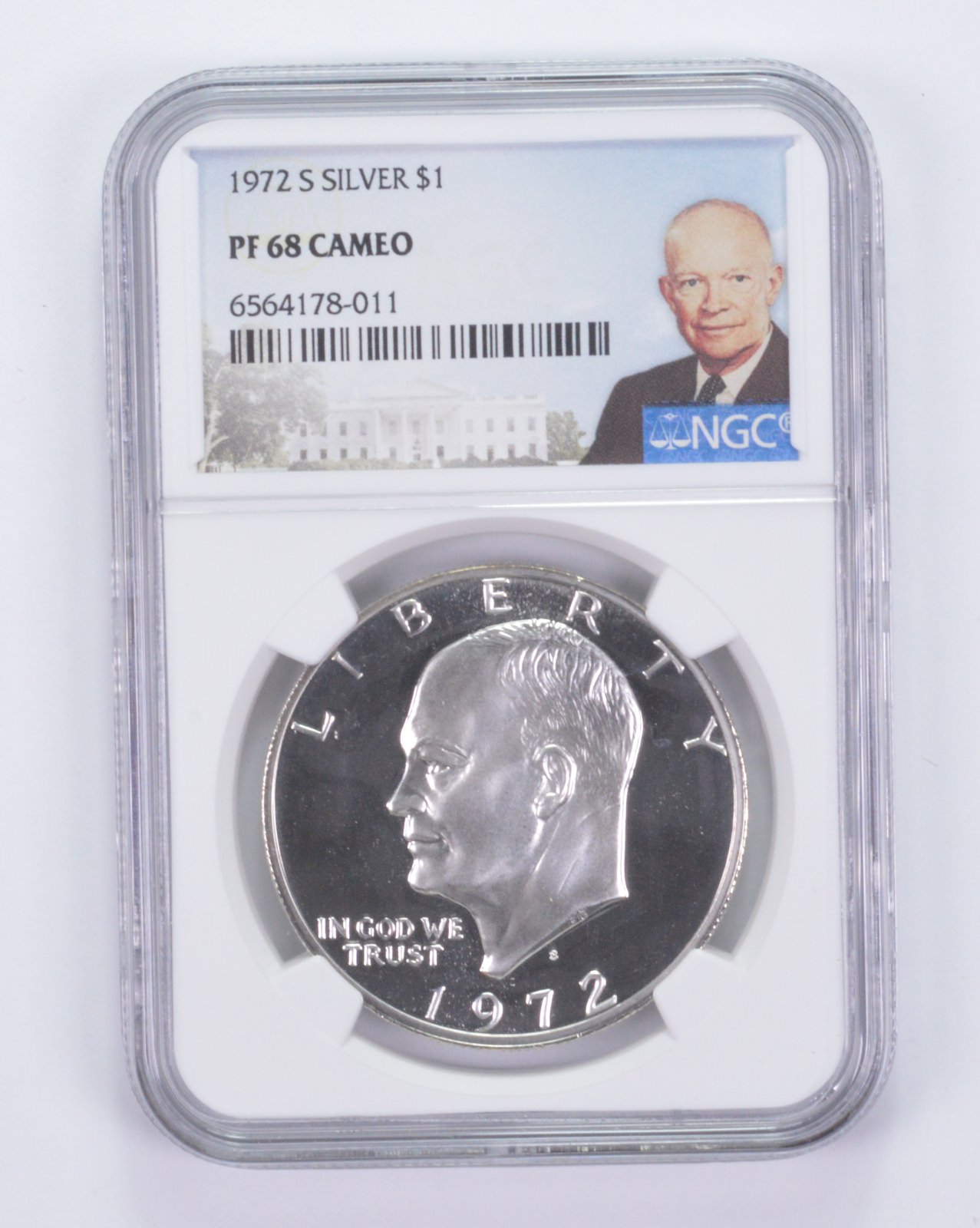 PEG LEG ERROR - PF68 CAM 1972-S Eisenhower 40% Silver Dollar - Rare ...