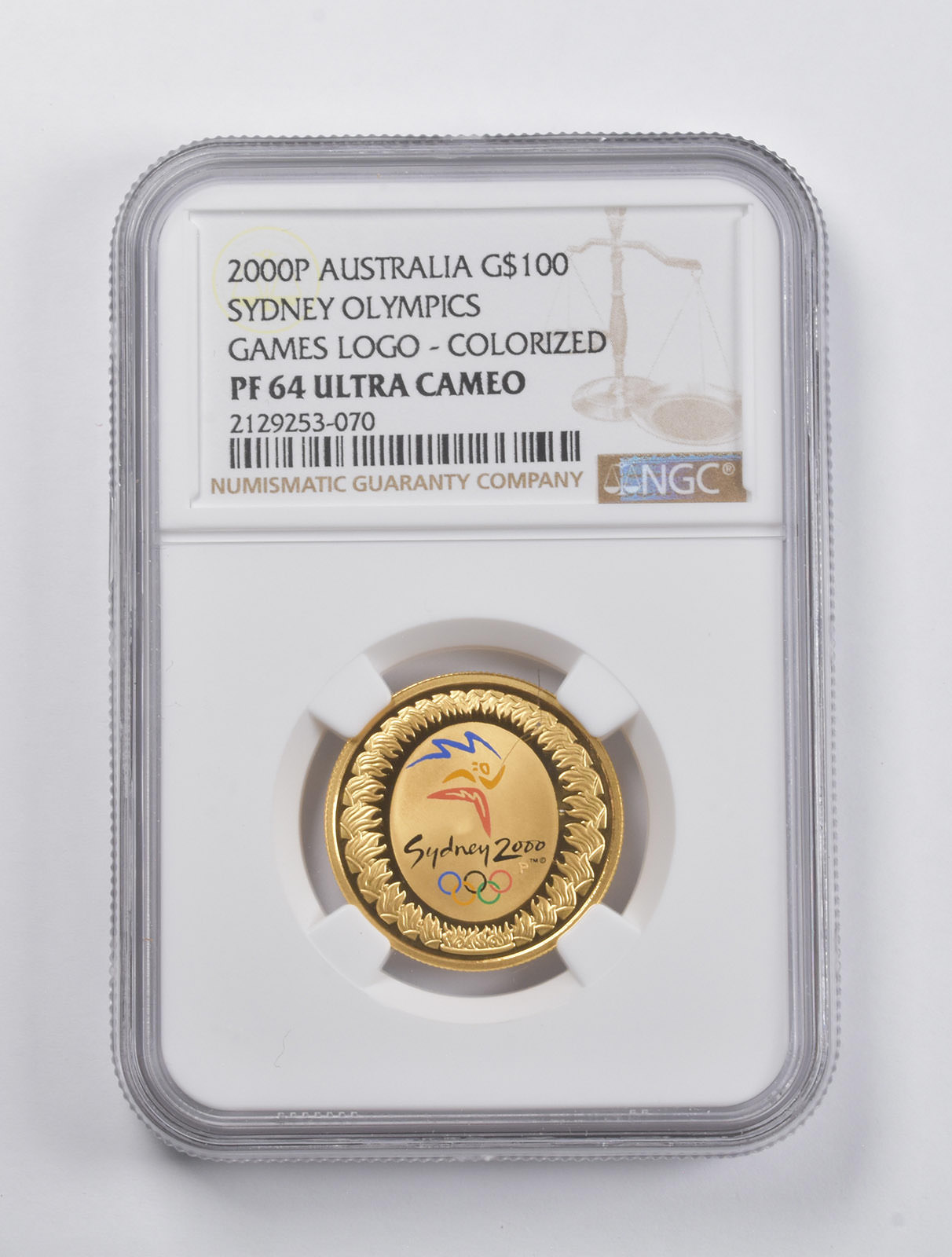 PF64 UCAM 2000-P Australia $100 Gold Coin Sydney Olympics Game Logo ...