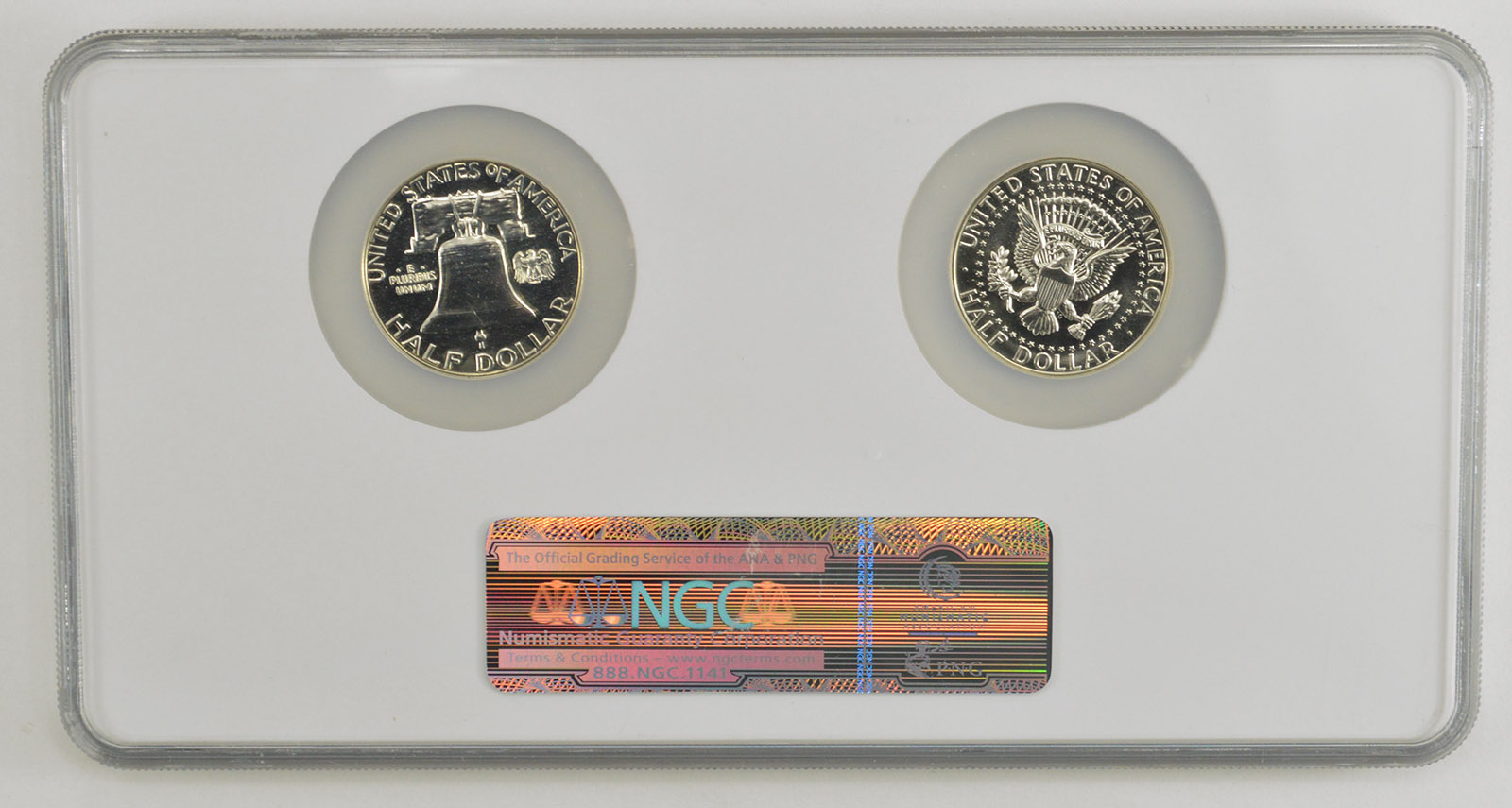 PF67 End Of An Era 1963 Franklin 1964 Kennedy Half Dollars NGC Graded