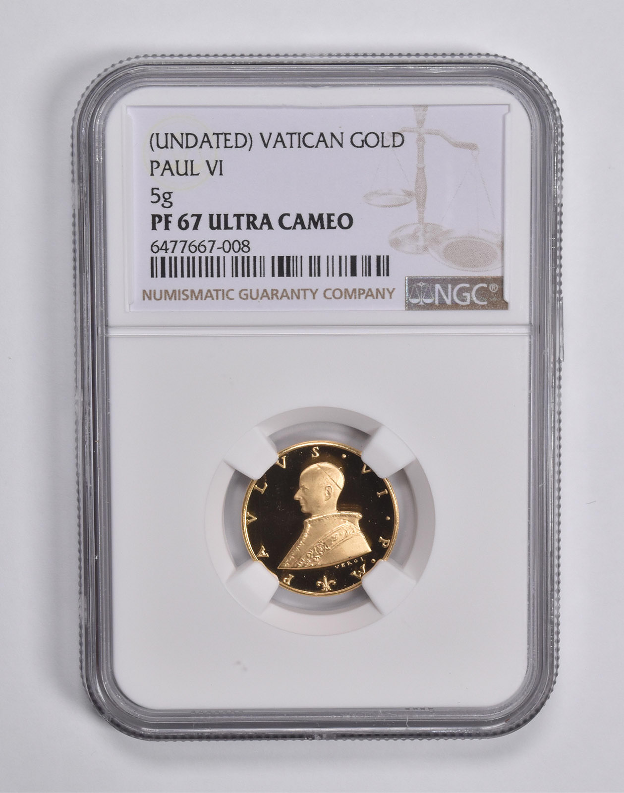 PF67 UCMA (Undated) Vatican Gold Paul VI 5 Grams NGC | Property Room