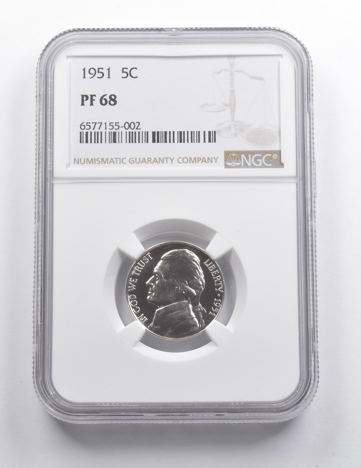 PF68 1951 Jefferson Nickel NGC | Property Room