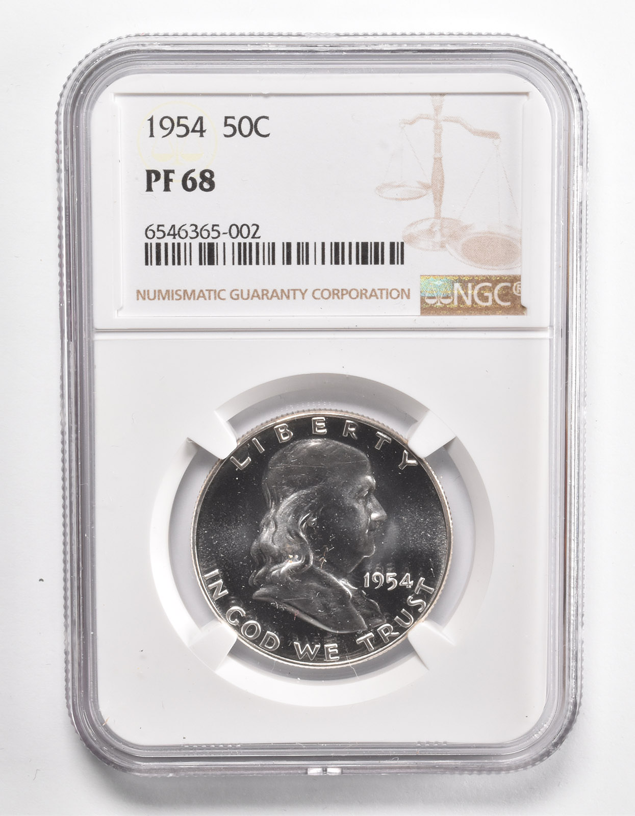 PF68 1954 Franklin Half Dollar - Graded NGC | Property Room