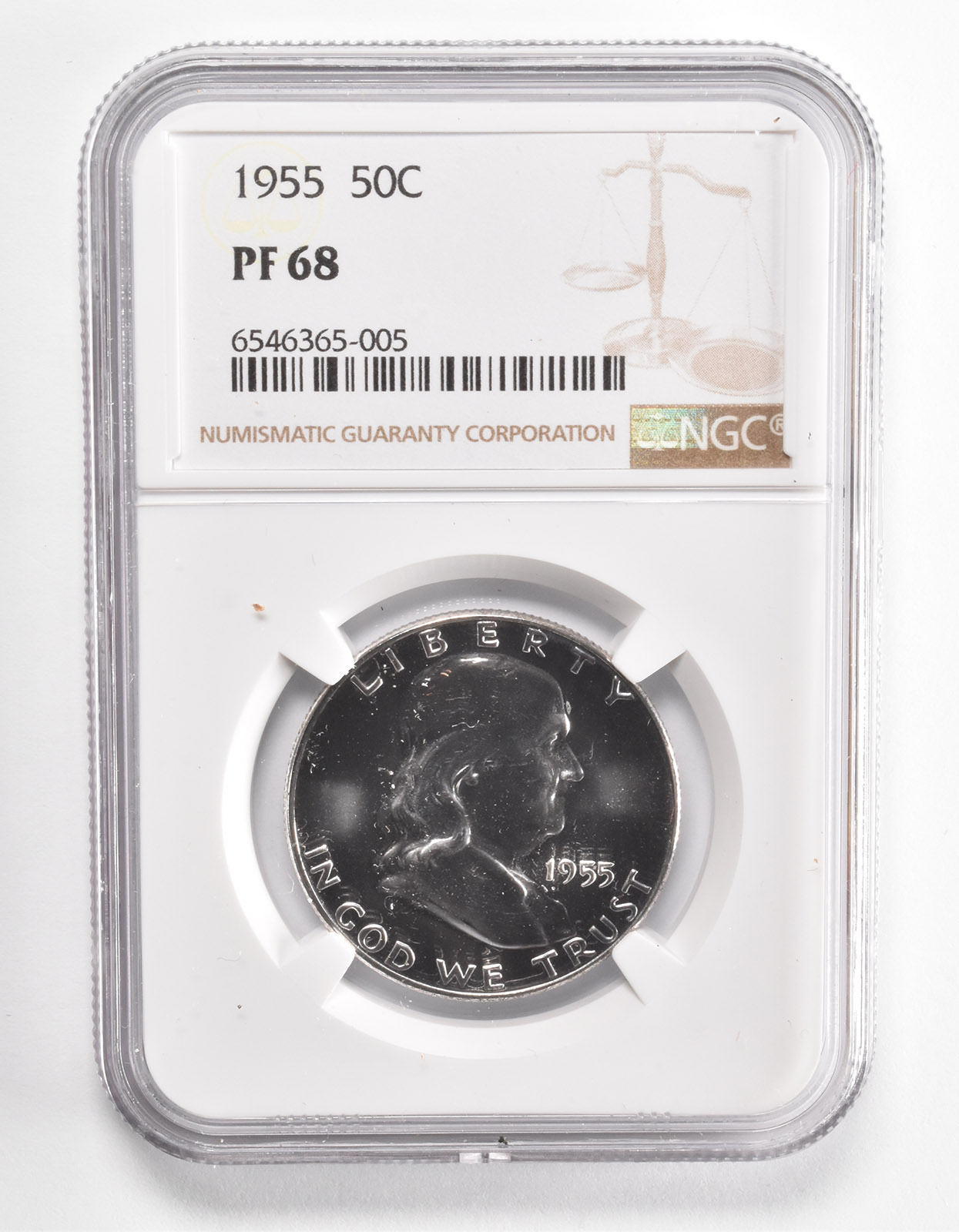 PF68 1955 Franklin Half Dollar - Graded NGC | Property Room