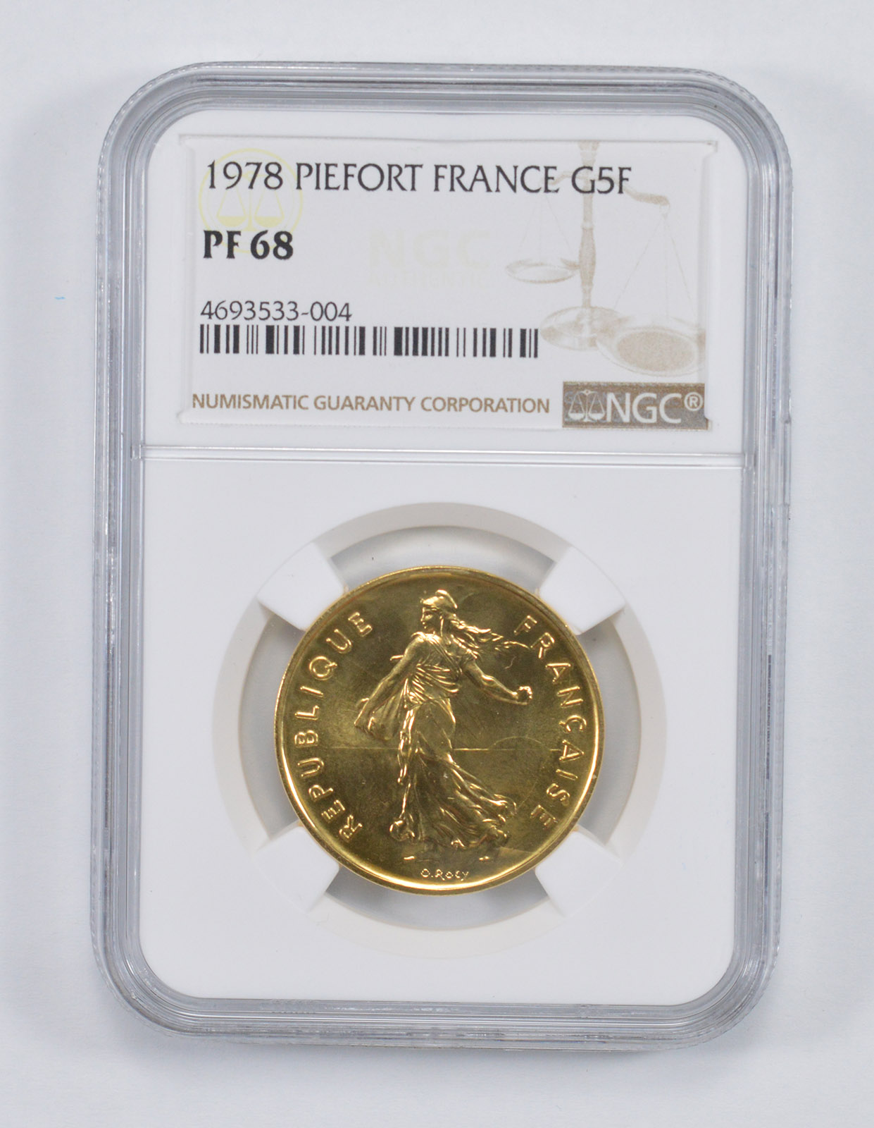 PF68 1978 Piefort France Gold 5 Francs - NGC Graded | Property Room