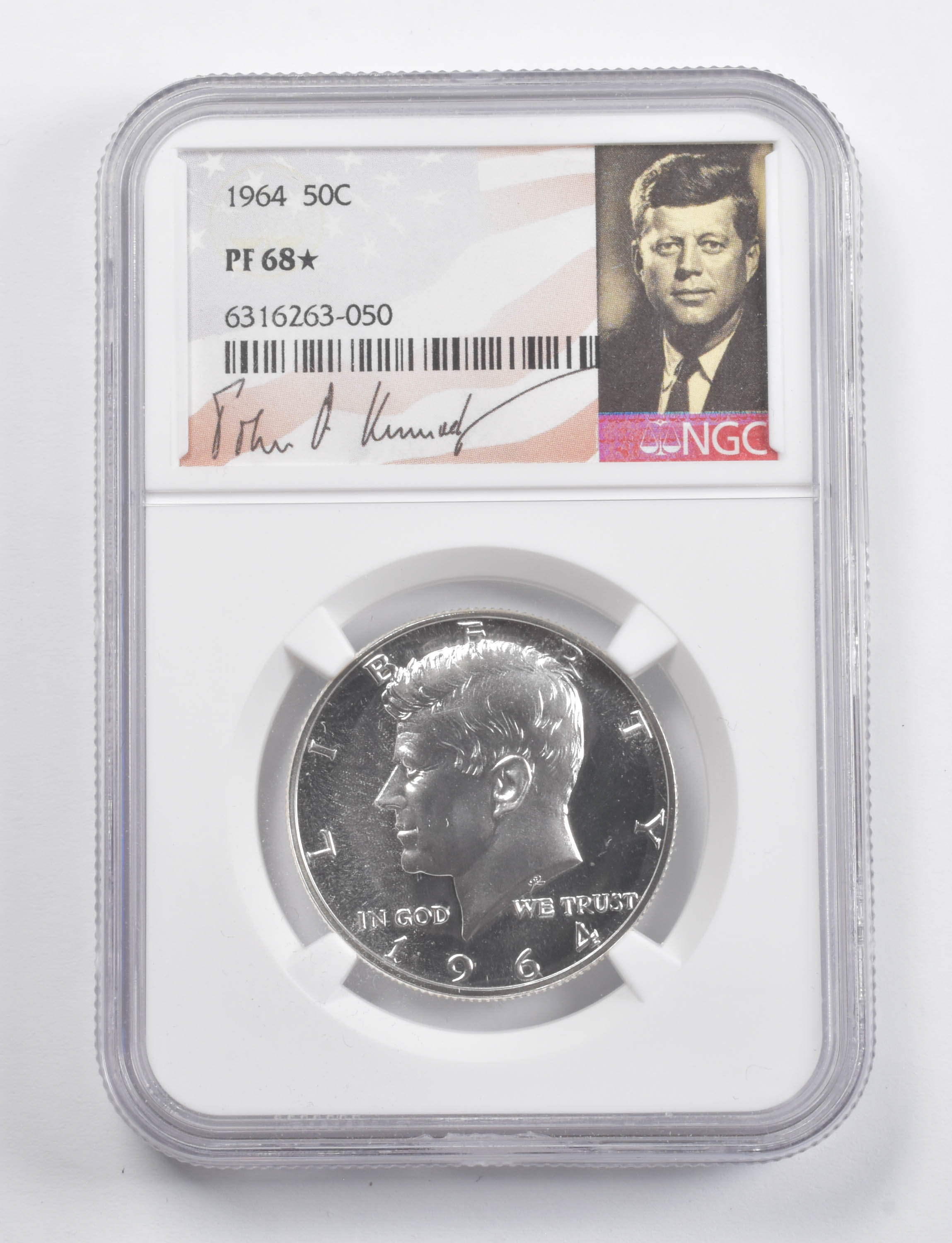 PF68* STAR 1964 Kennedy Half Dollar Signed Label NGC | Property Room