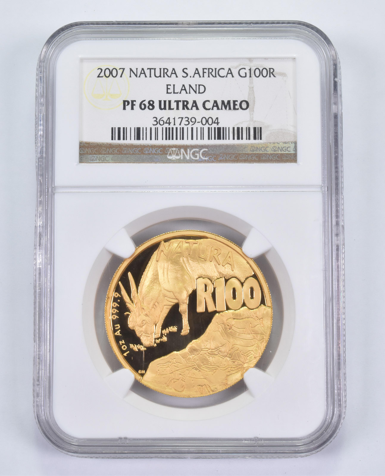 PF68 UCAM 2007 South Africa 100 Rand - 1 Oz .999 Fine Gold - Natura ...