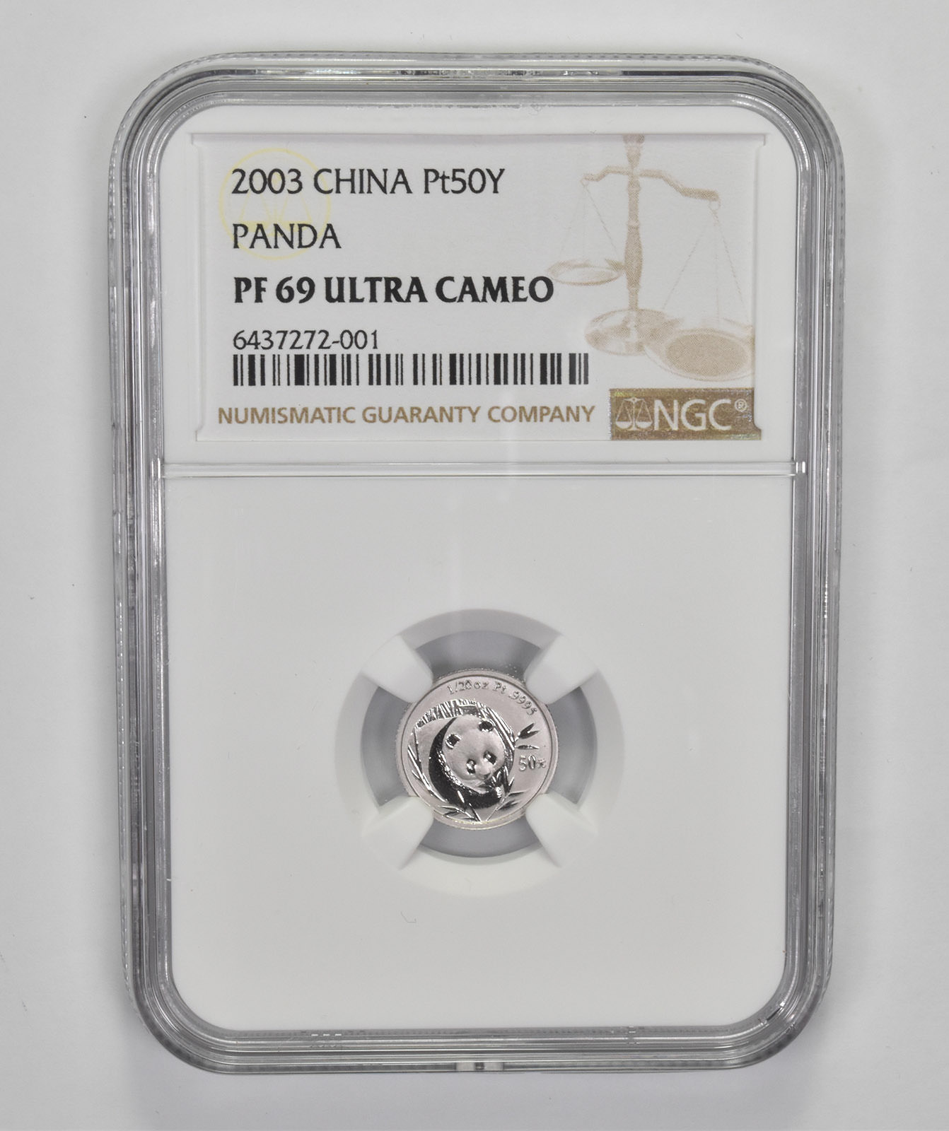 PF69 UCAM 2003 China 50 Yuan - 1/20 Oz. .999 Fine Platinum - Panda ...