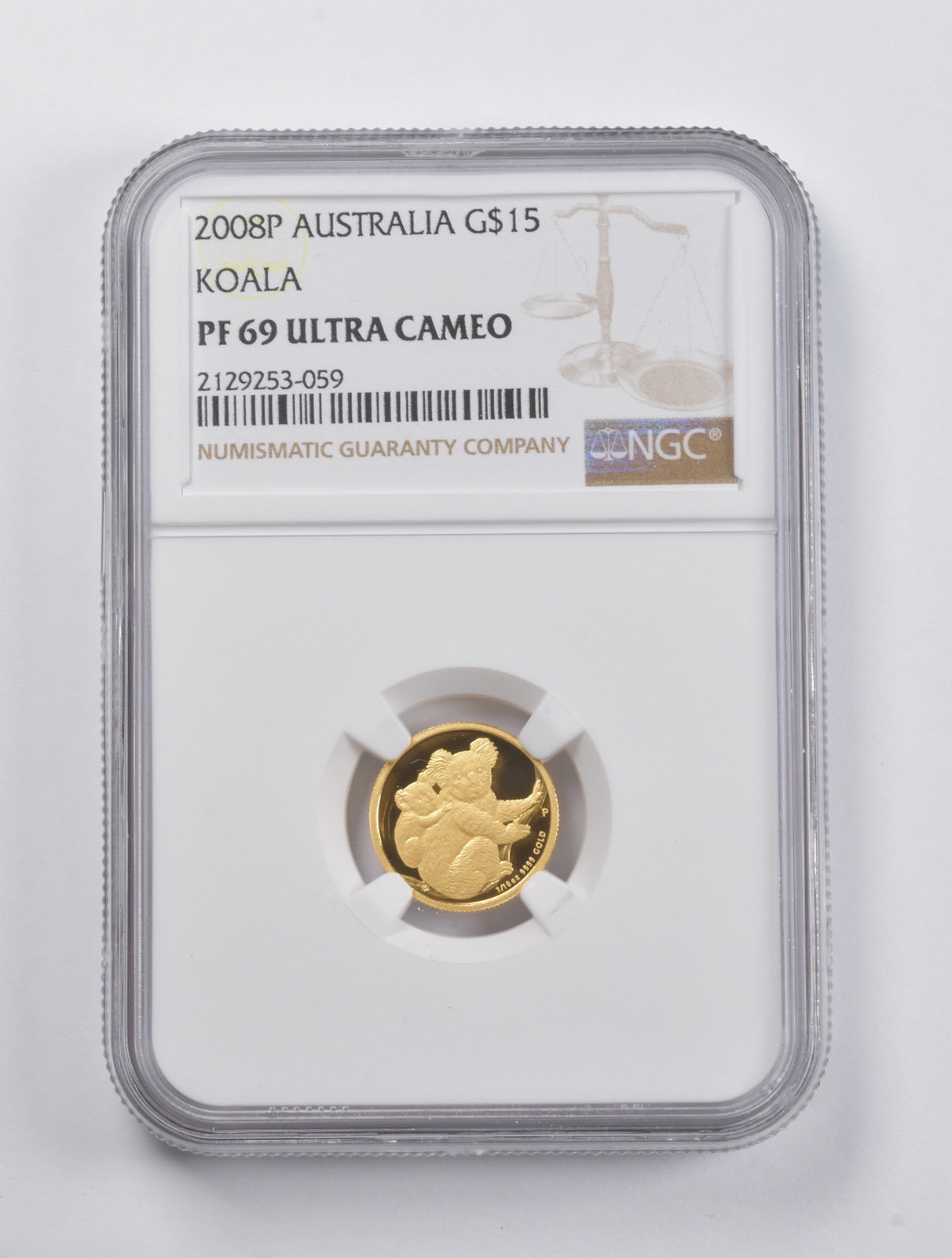PF69 UCAM 2008-P Australia $15 Gold Koala 1/10 Oz. .999 Fine Gold NGC ...