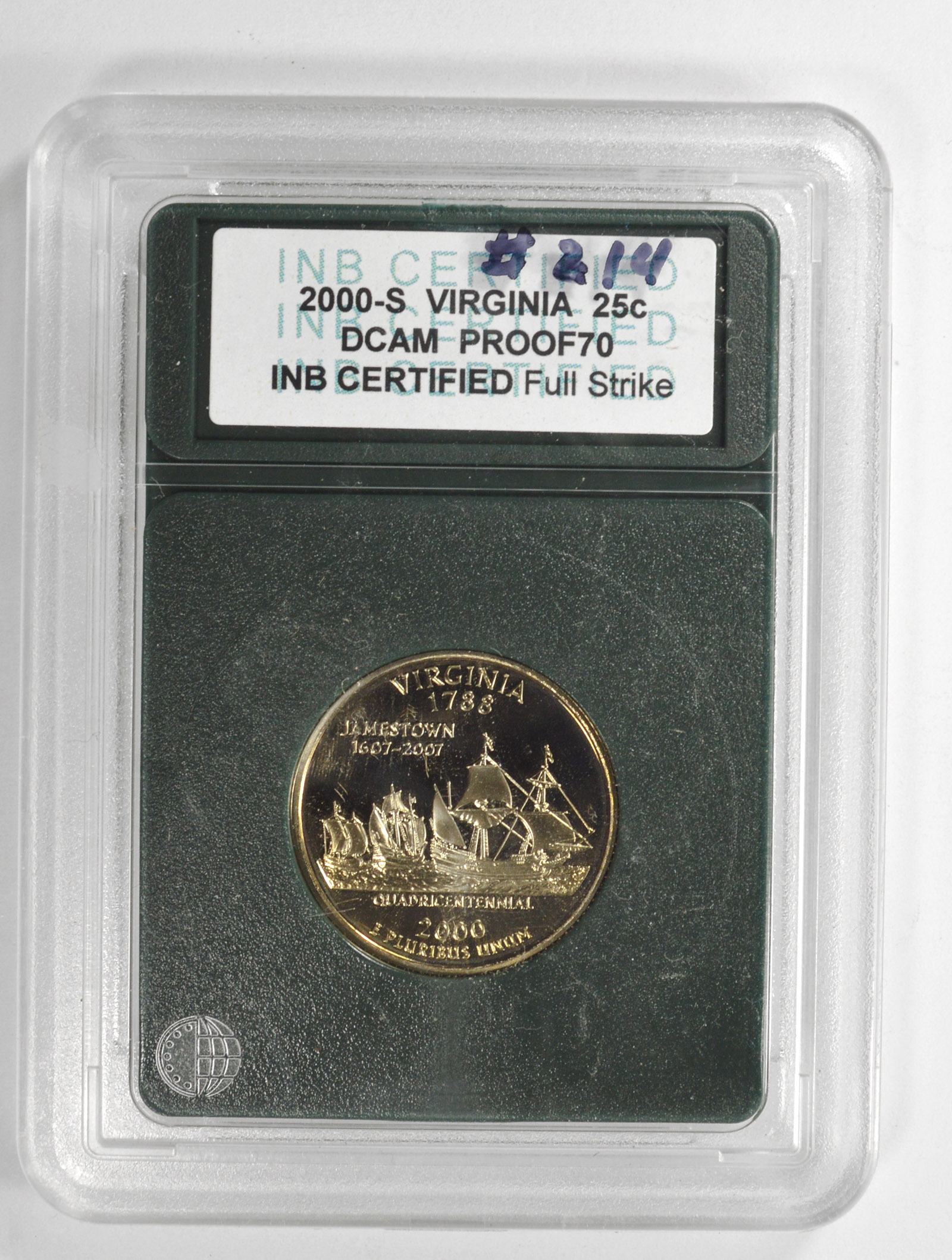 PF70 DCAM 2000-S Virginia State Quarter - INB Graded | Property Room