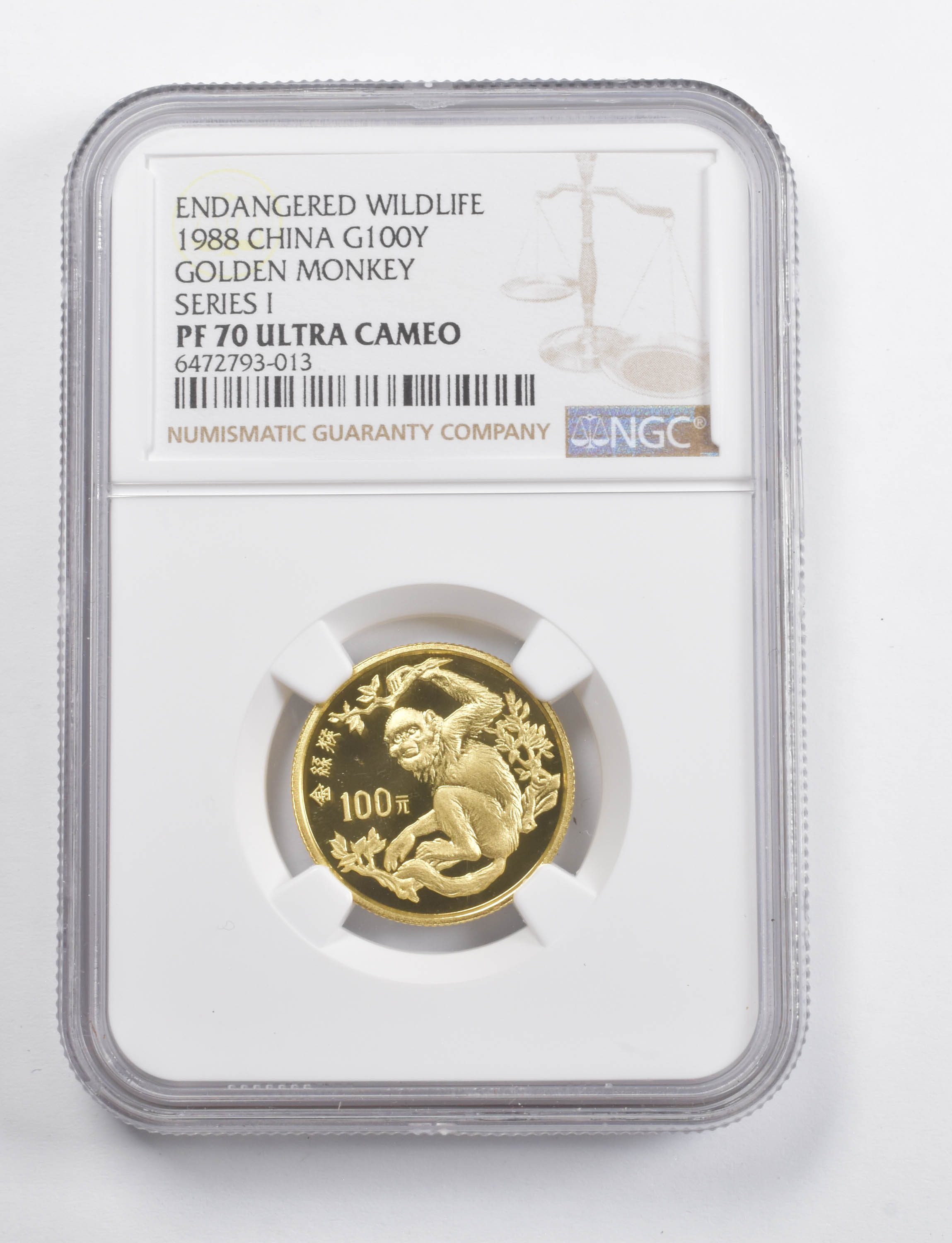 PF70 UCAM 1988 China 100 Yuan Golden Monkey Series I NGC TOP POP ...