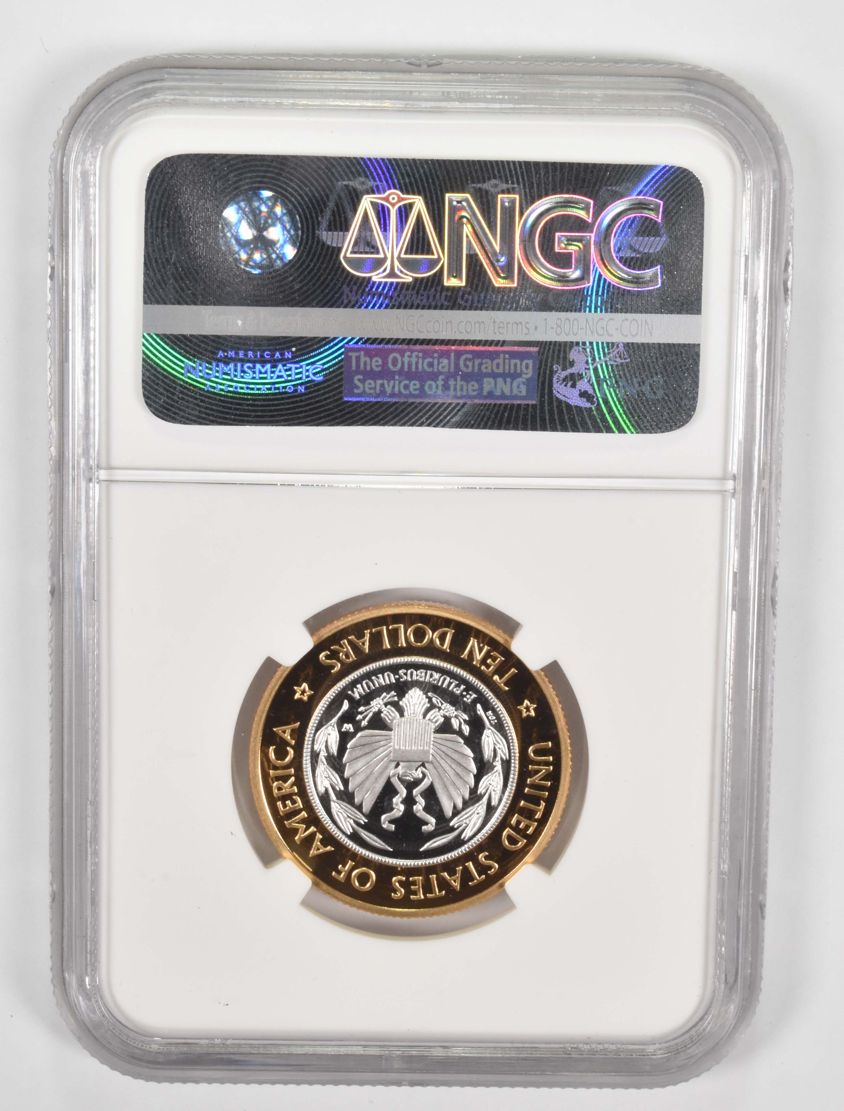 PF70 UCAM 2000-W $10 Library Of Congress Commemorative Bimetallic Coin ...