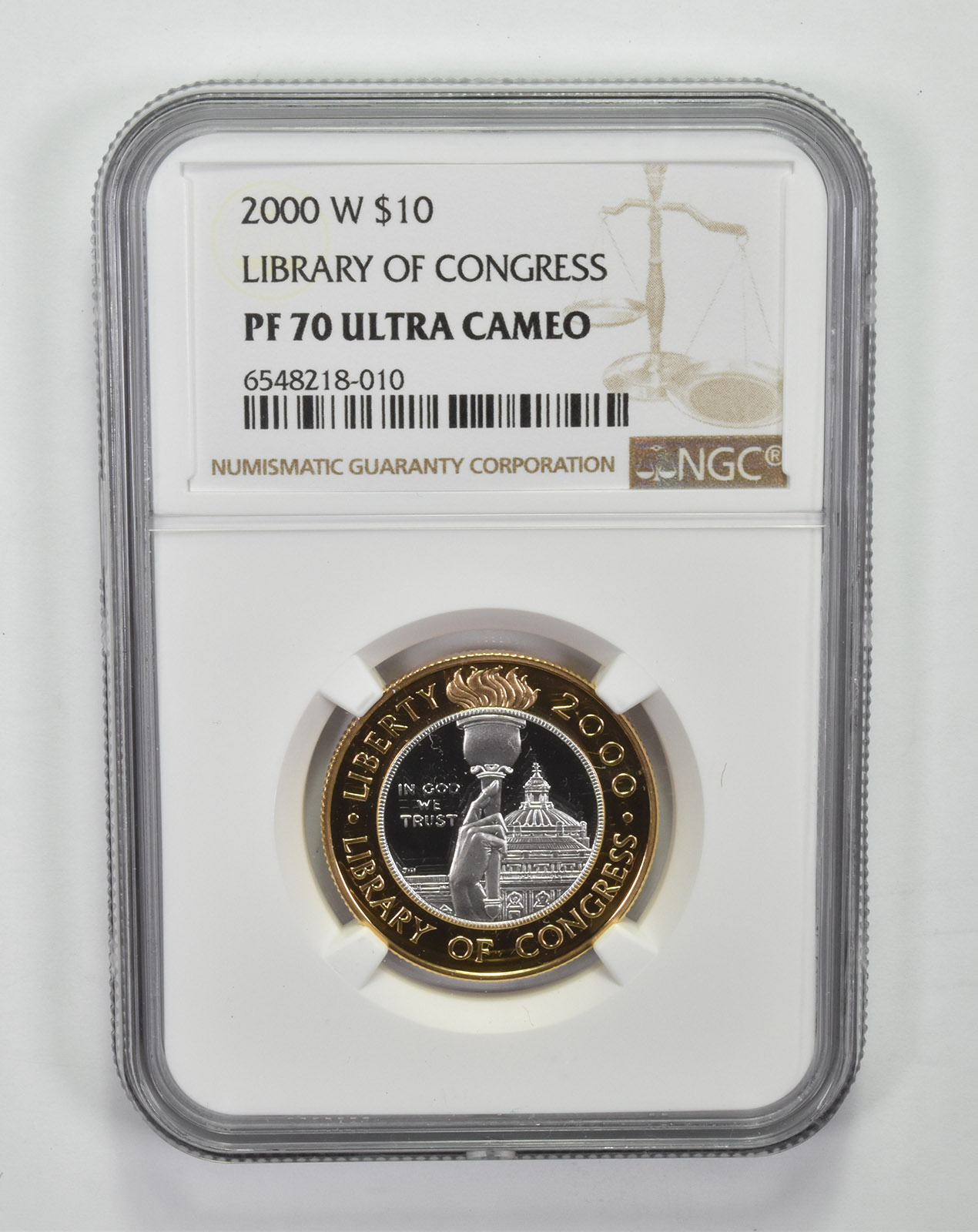 PF70 UCAM 2000-W $10 Library Of Congress Commemorative Bimetallic Coin ...