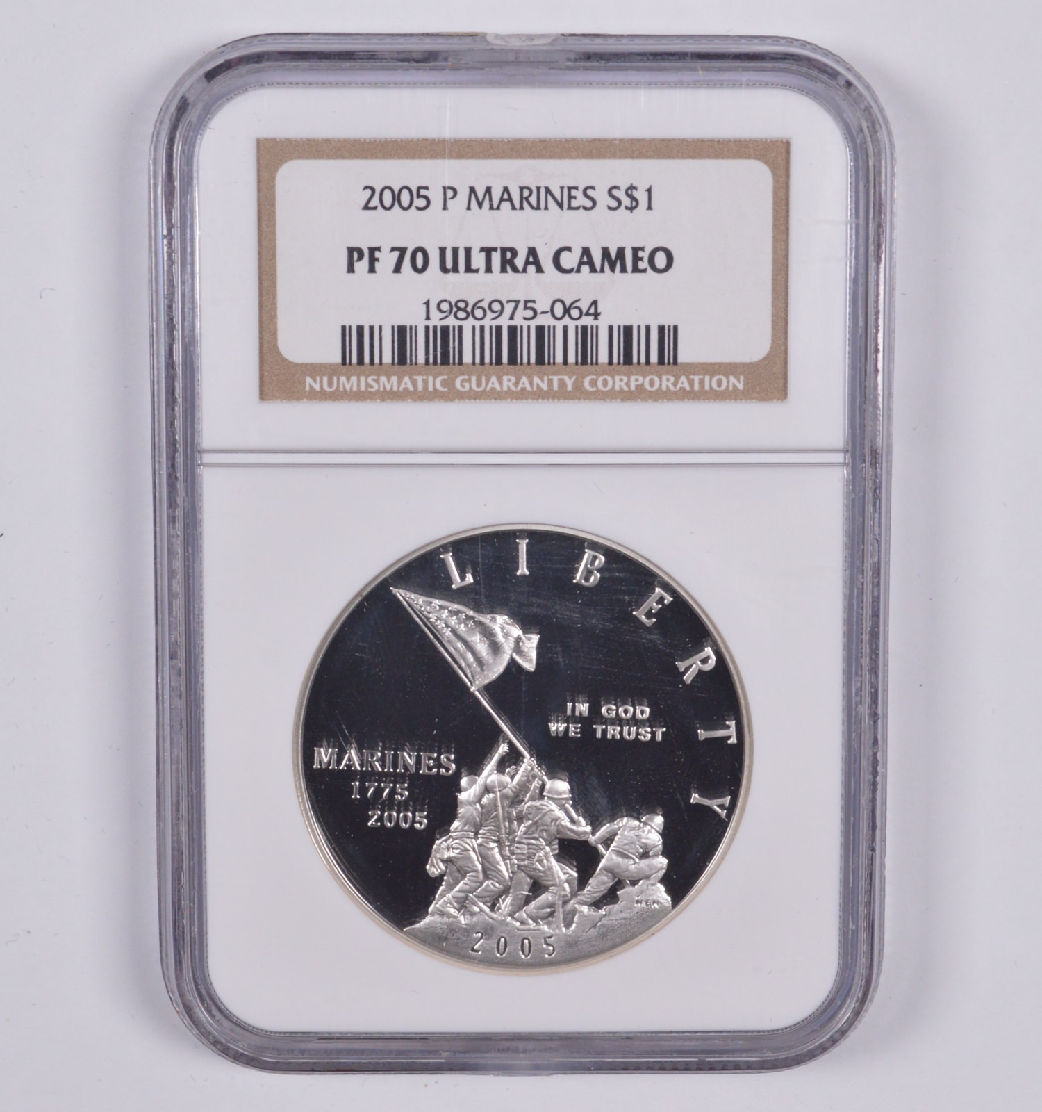 PF70 UCAM 2005-P Marine Corps Commemorative Silver Dollar - Graded NGC ...