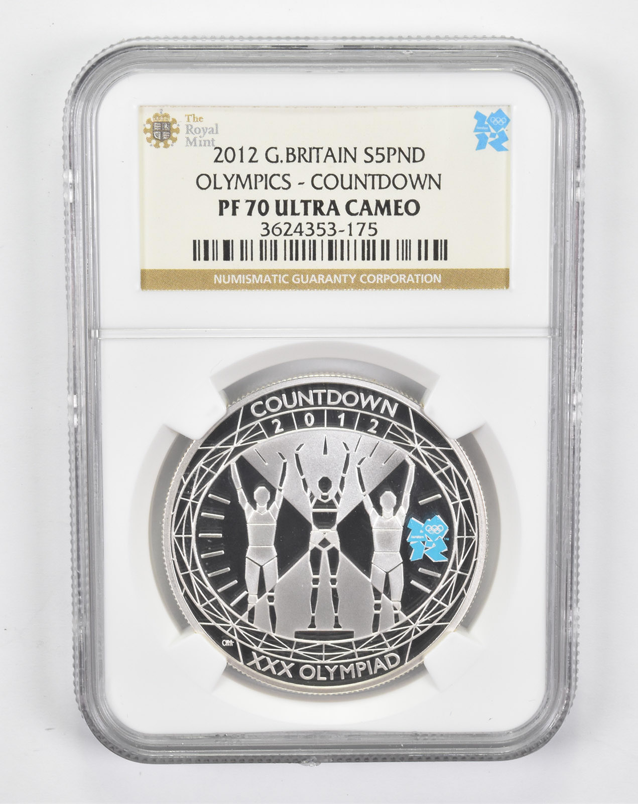 PF70 UCAM 2012 Great Britain 5 Pounds Silver Olympics Countdown NGC ...