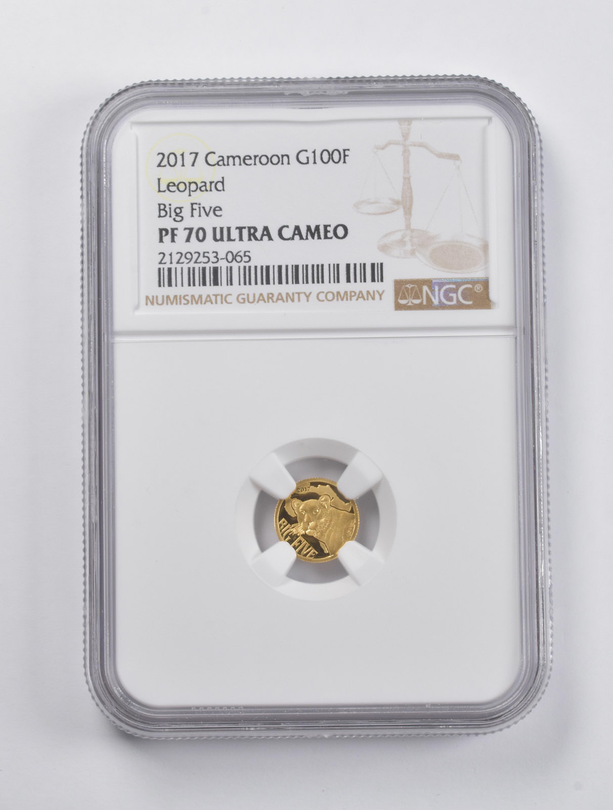 PF70 UCAM 2017 Cameroon 100 Francs Leopard Big Five 0.5 Grams .999 Fine ...