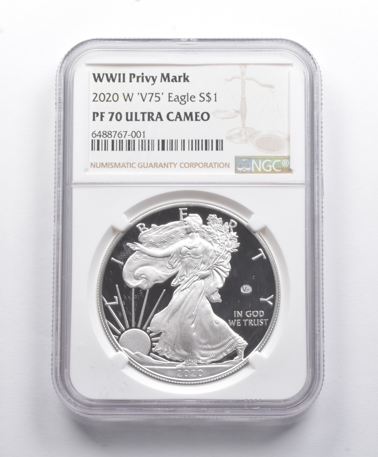 PF70 UCAM 2020-W American Silver Eagle WWII V75 Privy Mark NGC ...