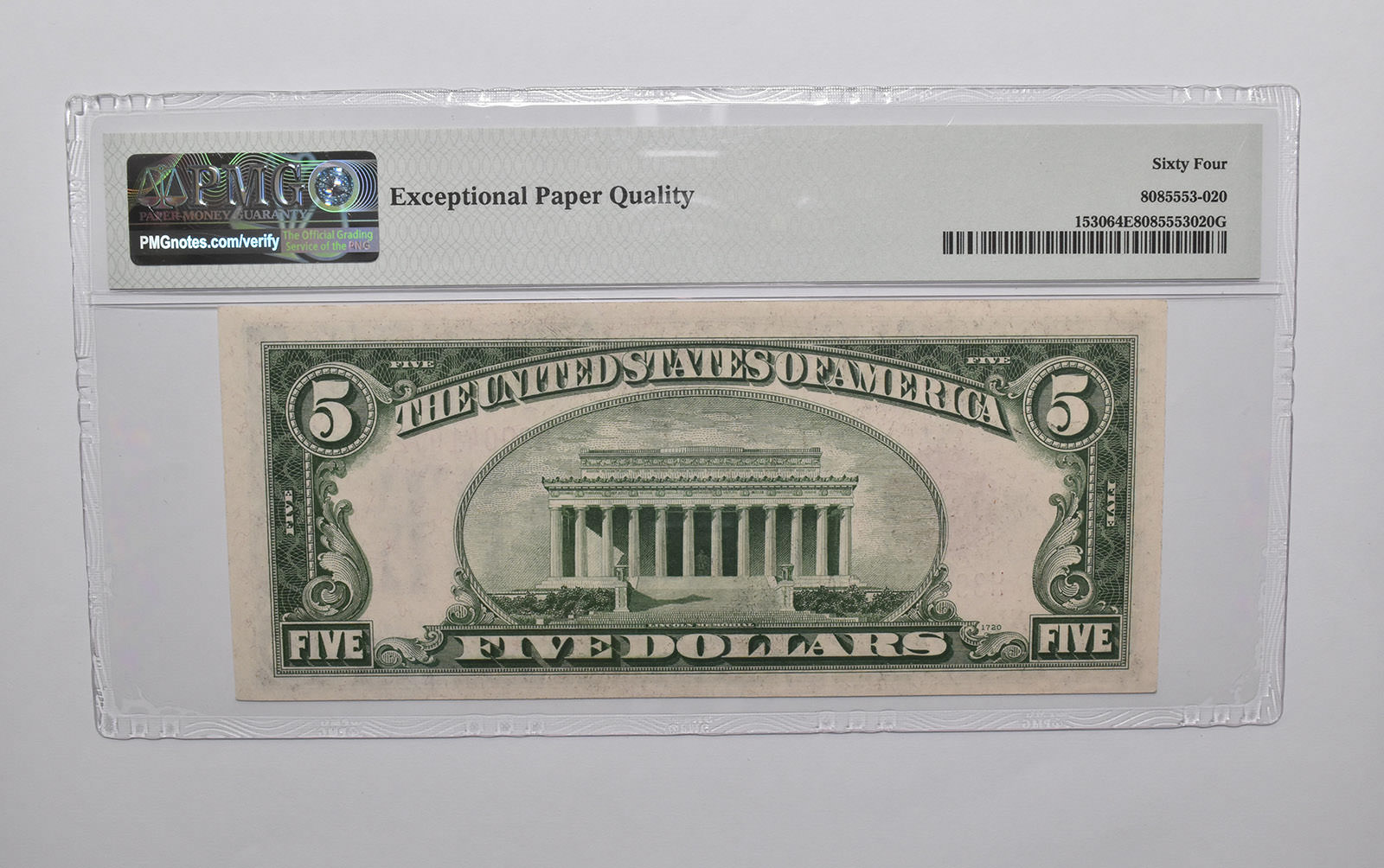 PMG 64 EPQ $5 1928-E US Legal Tender Note FR#1530 (HA Block) Red Seal ...