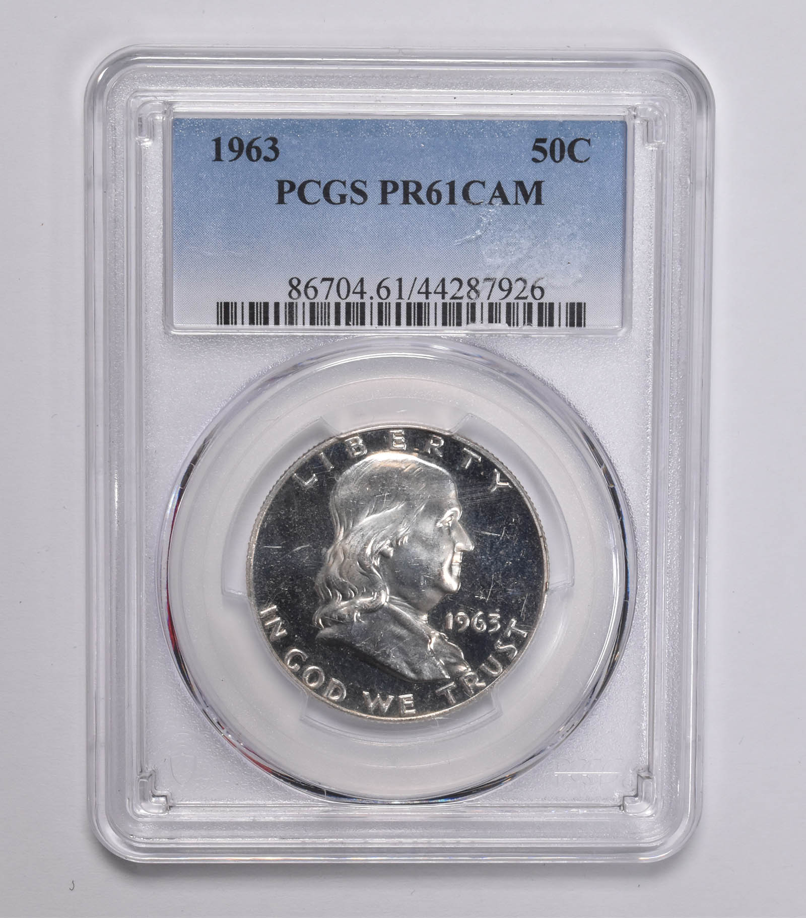 PR61 CAM 1963 Franklin Half Dollar - Graded PCGS | Property Room