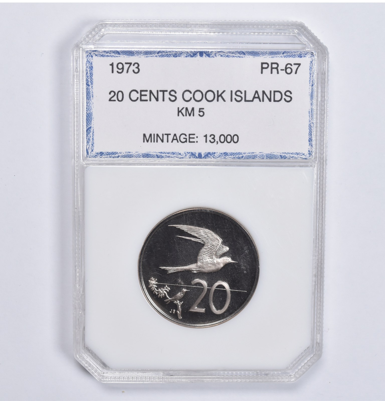 PR67 1973 Cook Islands 20 Cents - Slabbed | Property Room