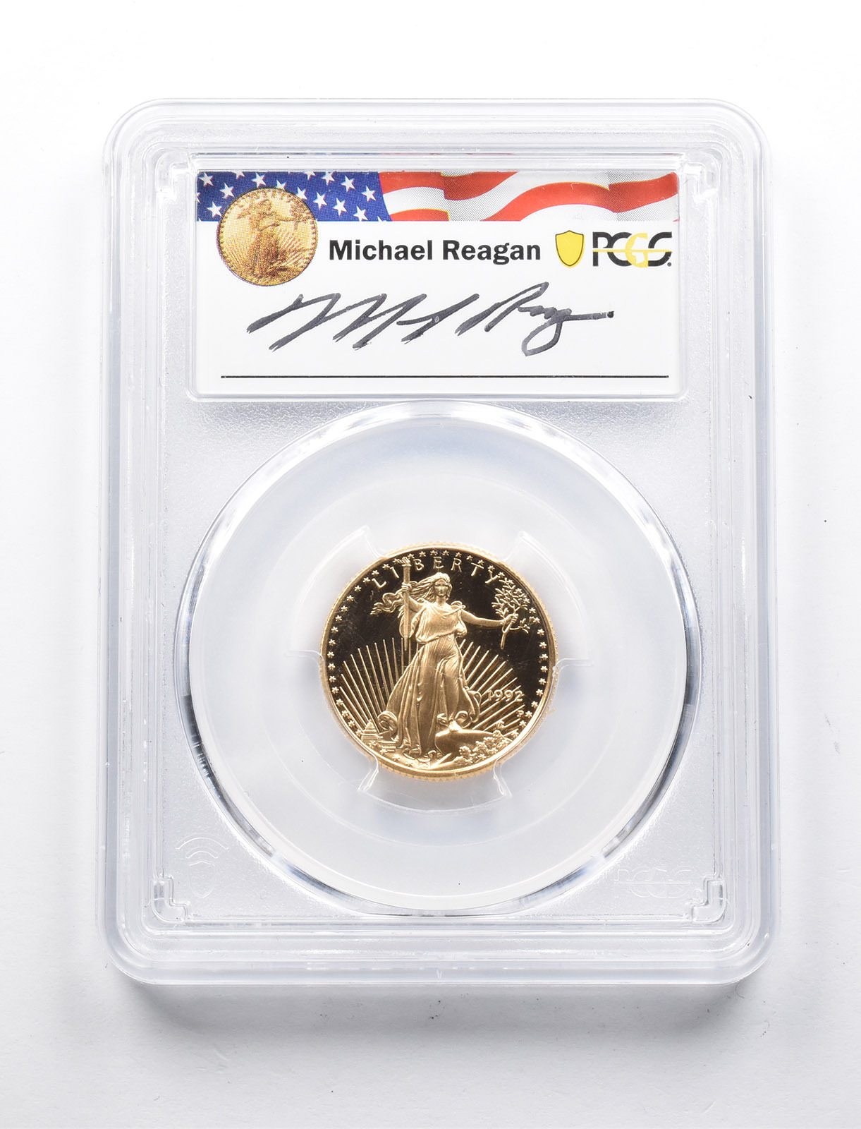 PR69 DCAM 1992-P $10 American Gold Eagle 1/4 Oz Gold Signed Reagan ...