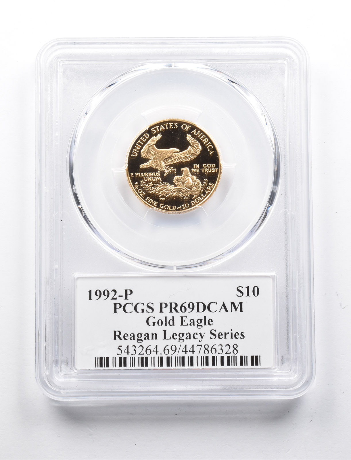 PR69 DCAM 1992-P $10 American Gold Eagle 1/4 Oz Gold Signed Reagan ...