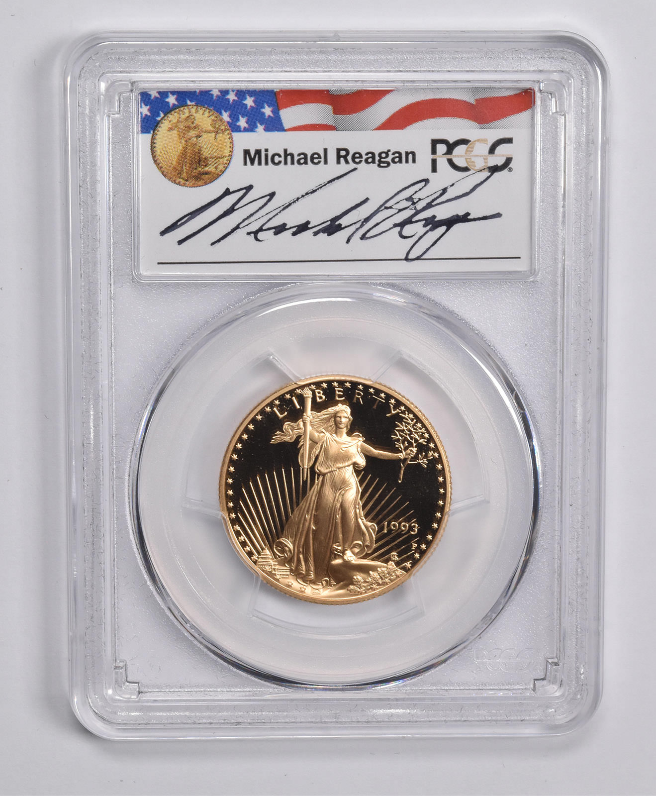 PR69 DCAM 1993-P $25 American Gold Eagle 1/2 Oz Gold Signed Reagan ...