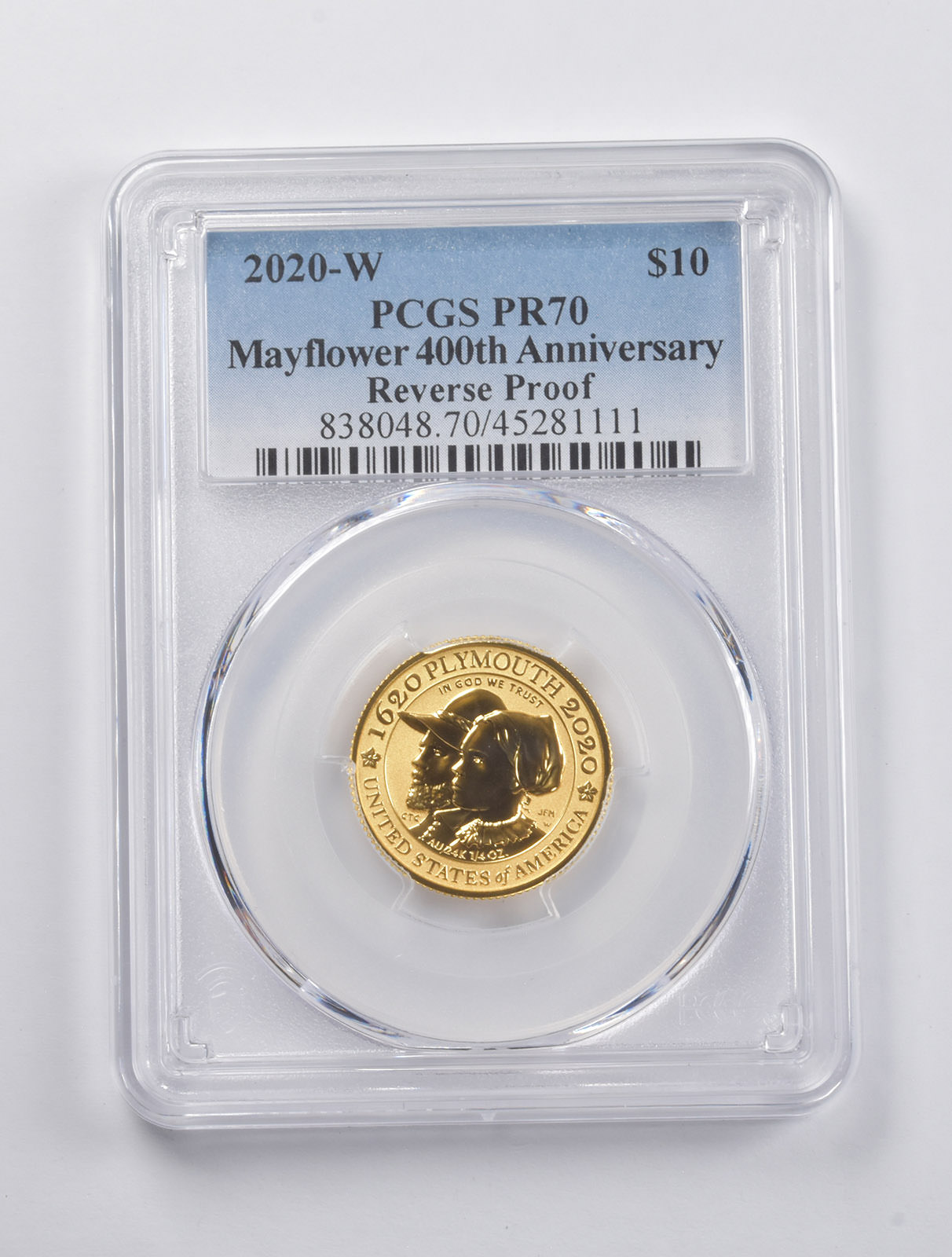 PR70 2020-W $10 Mayflower 400th Anniversary REV PF Gold Coin PCGS ...