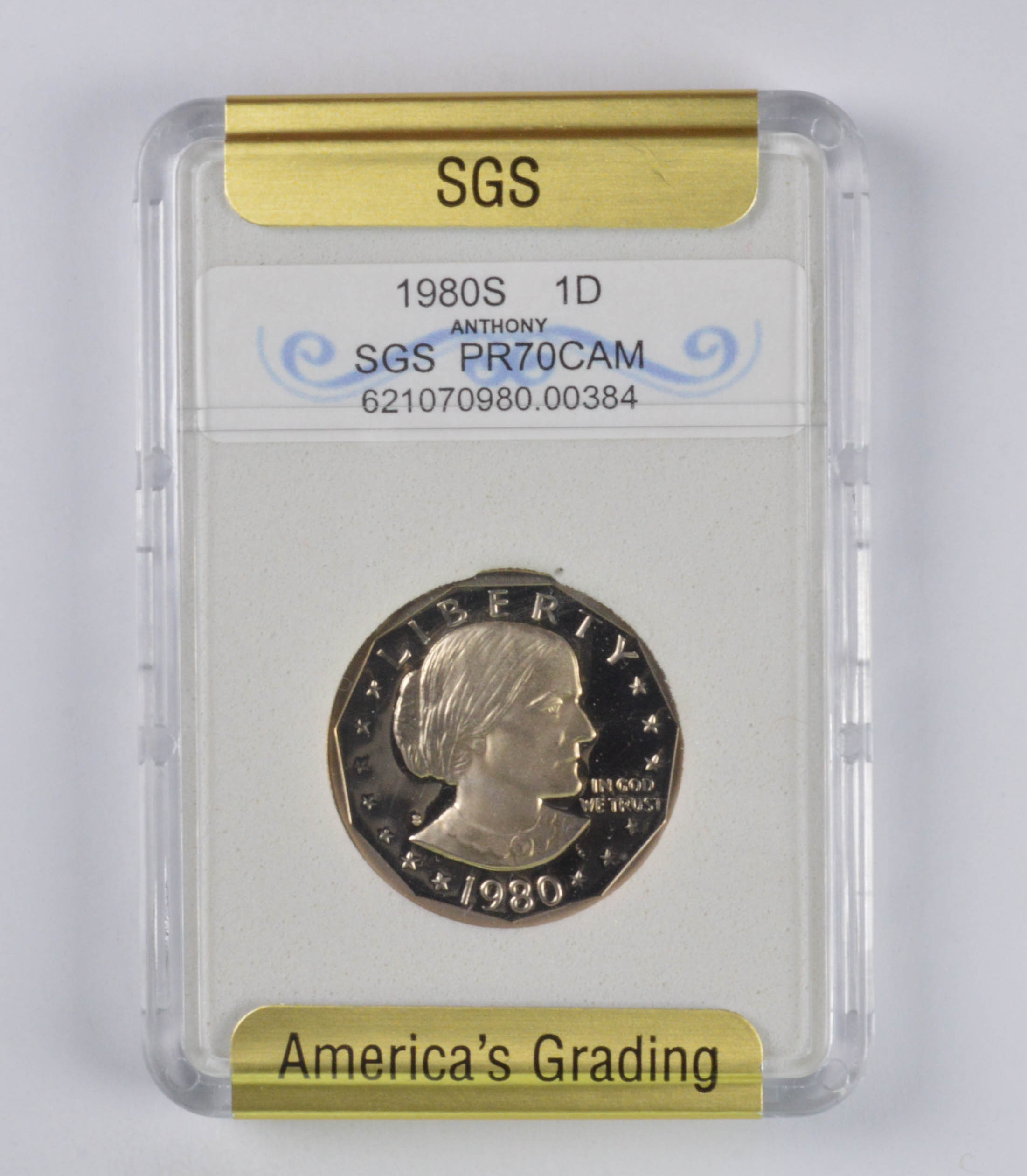 PR70 CAM 1980-S Susan B. Anthony Commemorative Dollar - Slabbed | Property Room
