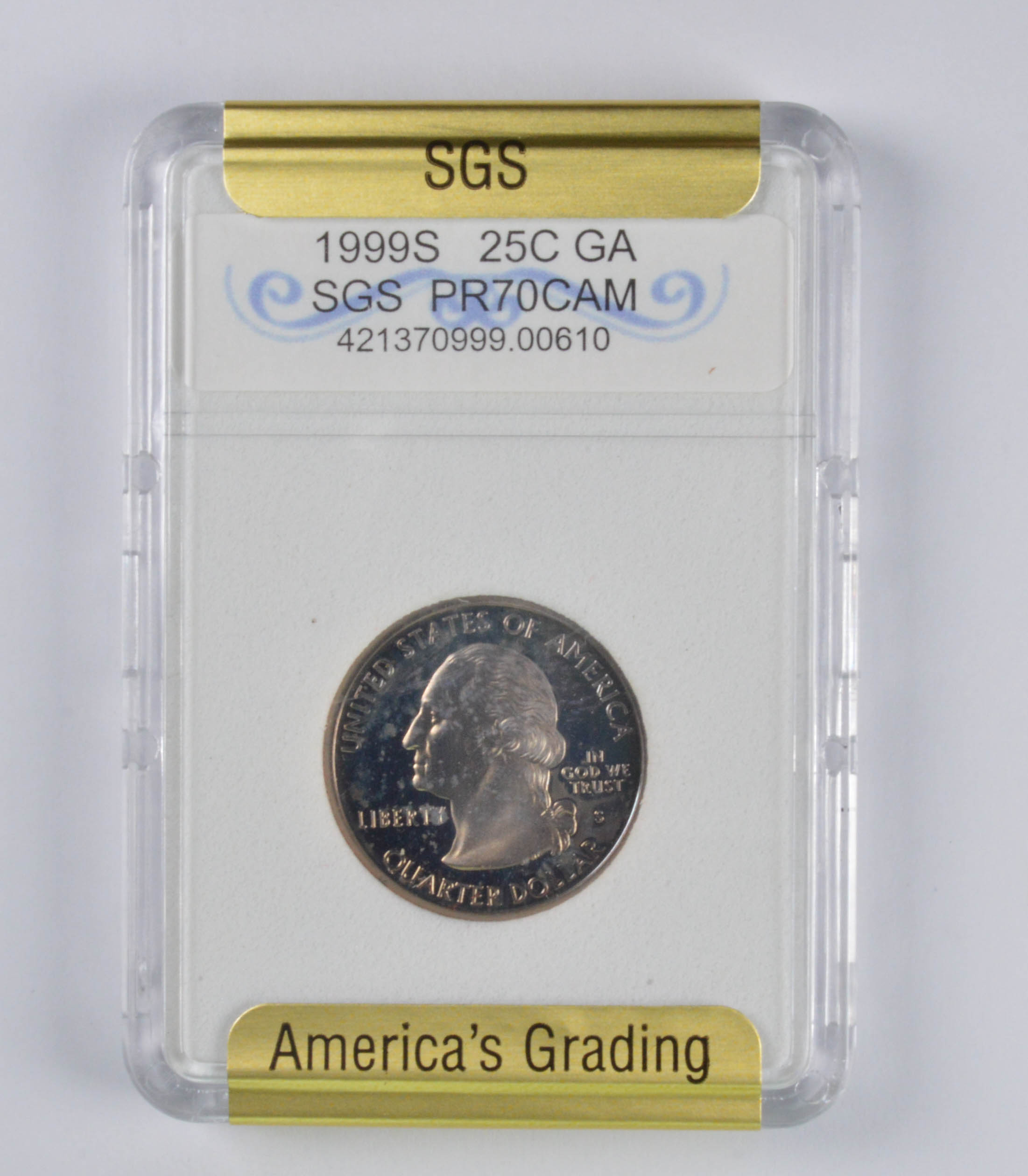 PR70 CAM 1999-S Georgia State Quarter - Slabbed | Property Room