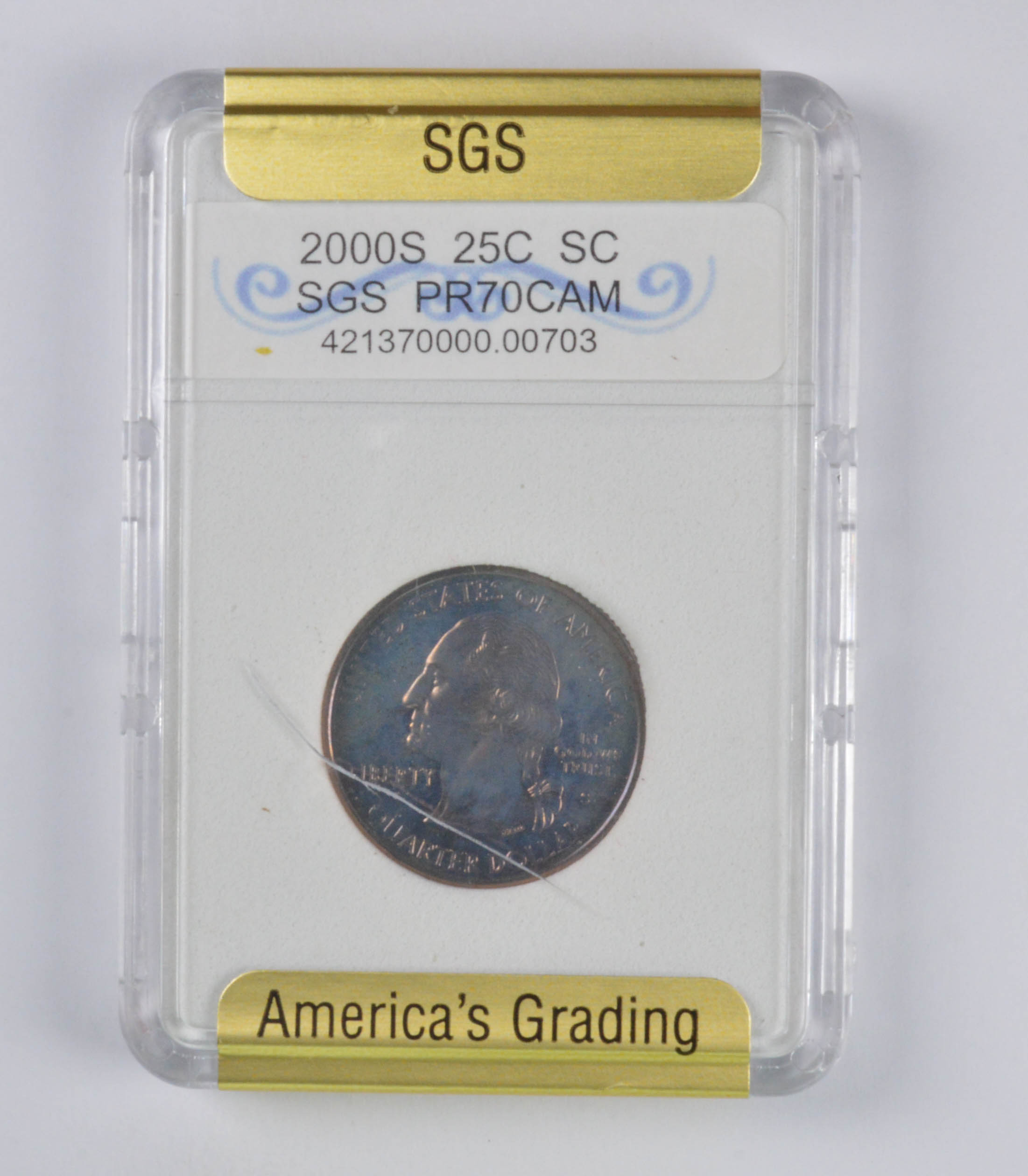 PR70 CAM 2000-S South Carolina State Quarter - Slabbed | Property Room