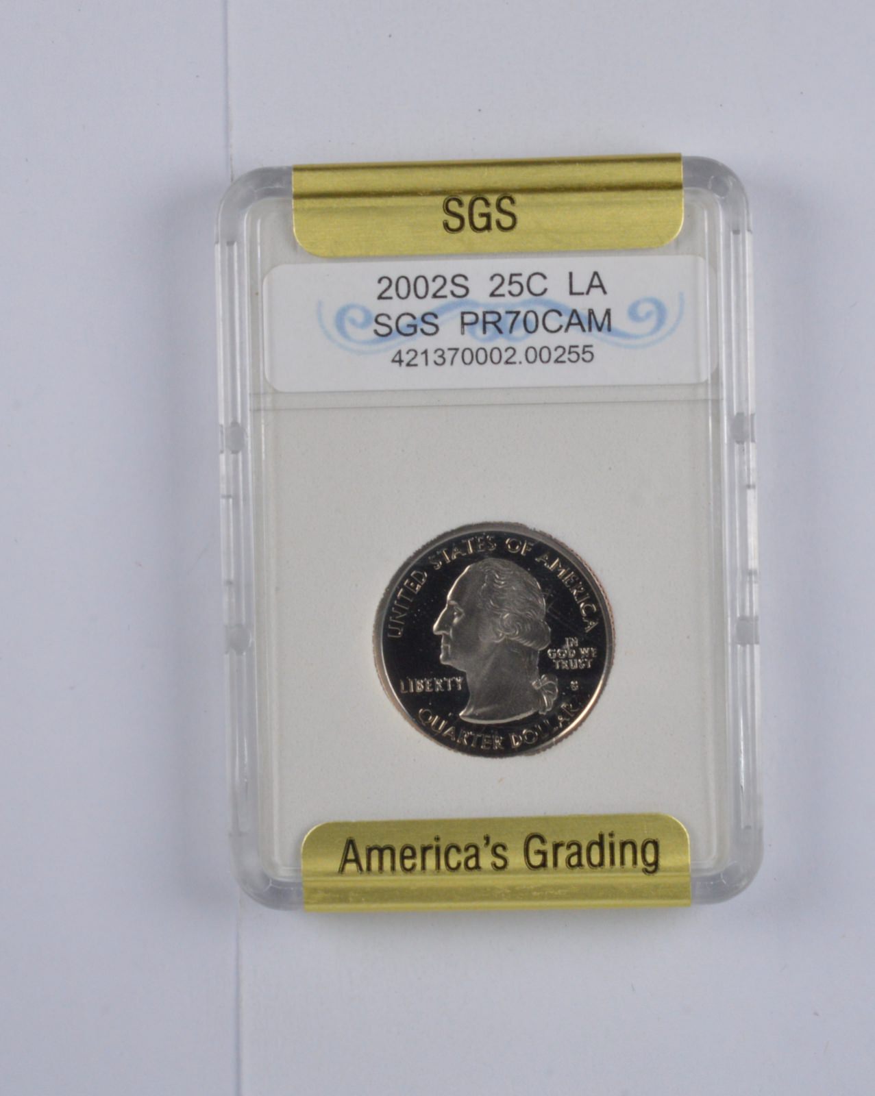 PR70 CAM 2002-S Louisiana State Quarter - Slabbed | Property Room