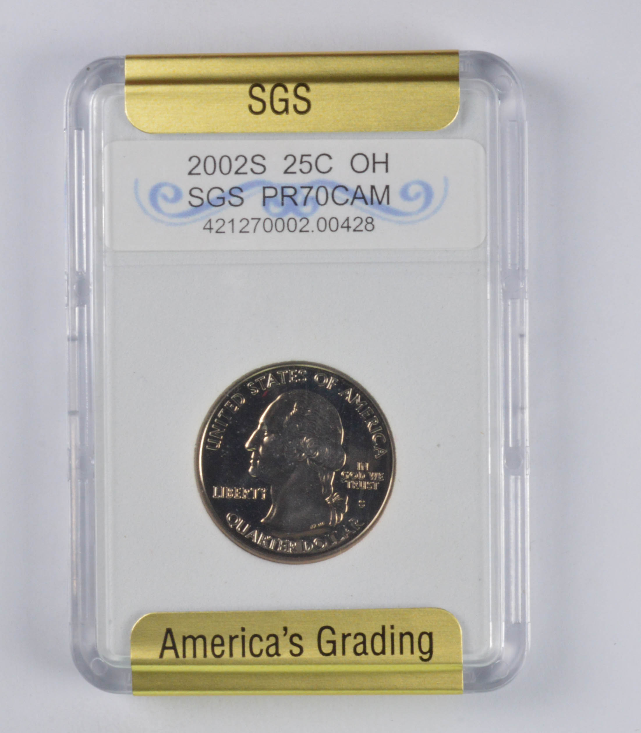 PR70 CAM 2002-S Ohio State Quarter - Slabbed | Property Room