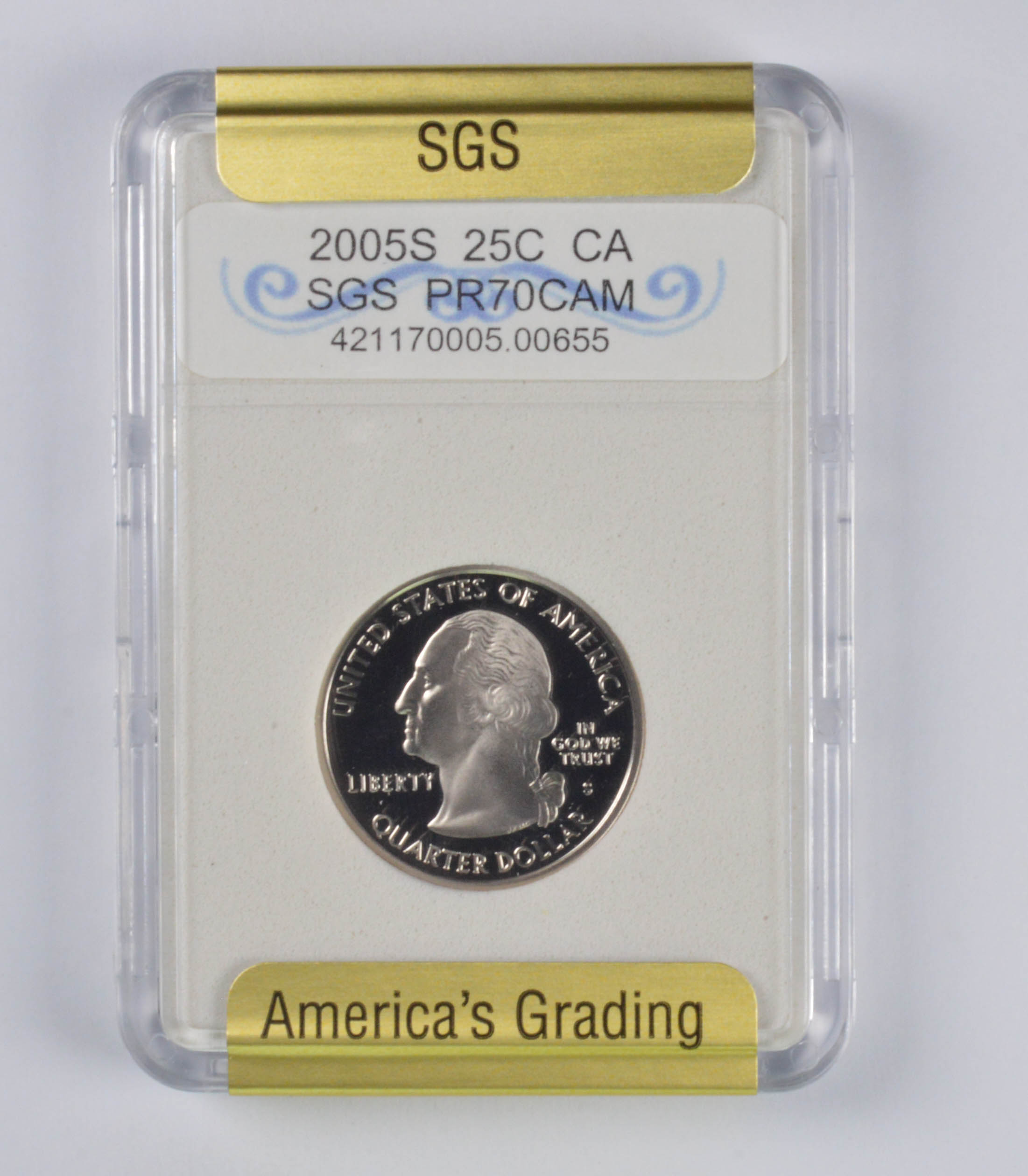 PR70 CAM 2005-S California State Quarter - Slabbed | Property Room