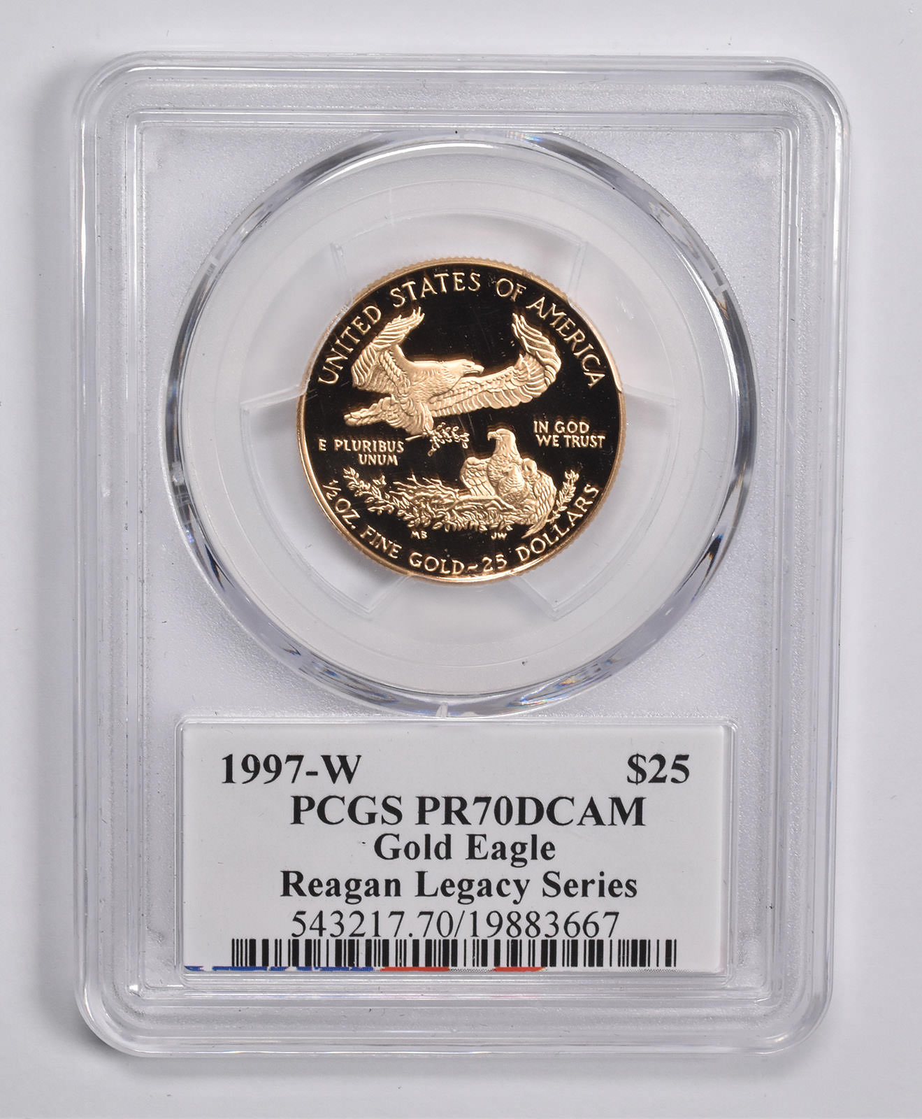 PR70 DCAM 1997-W $25 American Gold Eagle 1/2 Oz Gold Signed Reagan ...