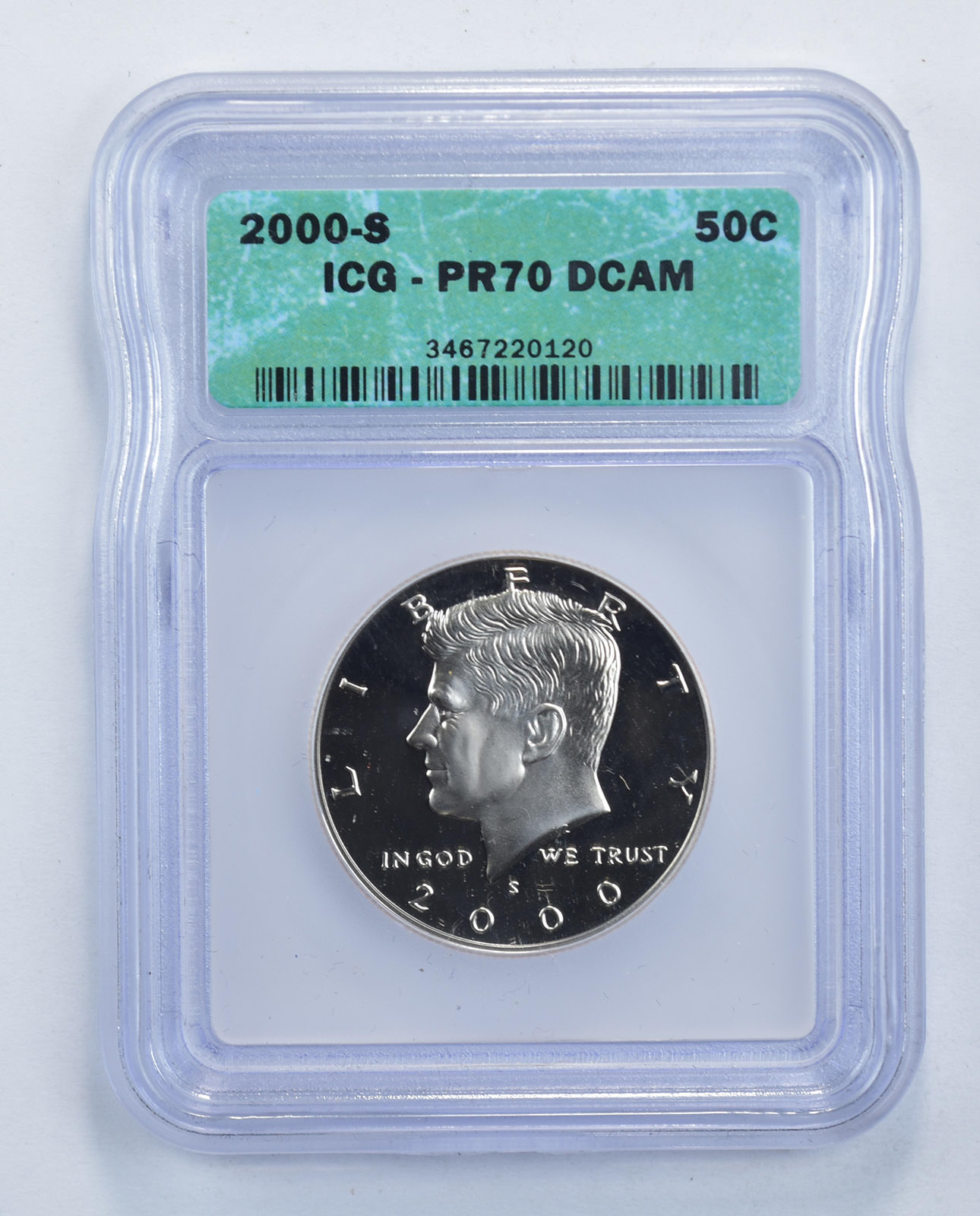 PR70 DCAM 2000-S Kennedy Half Dollar - Graded ICG | Property Room